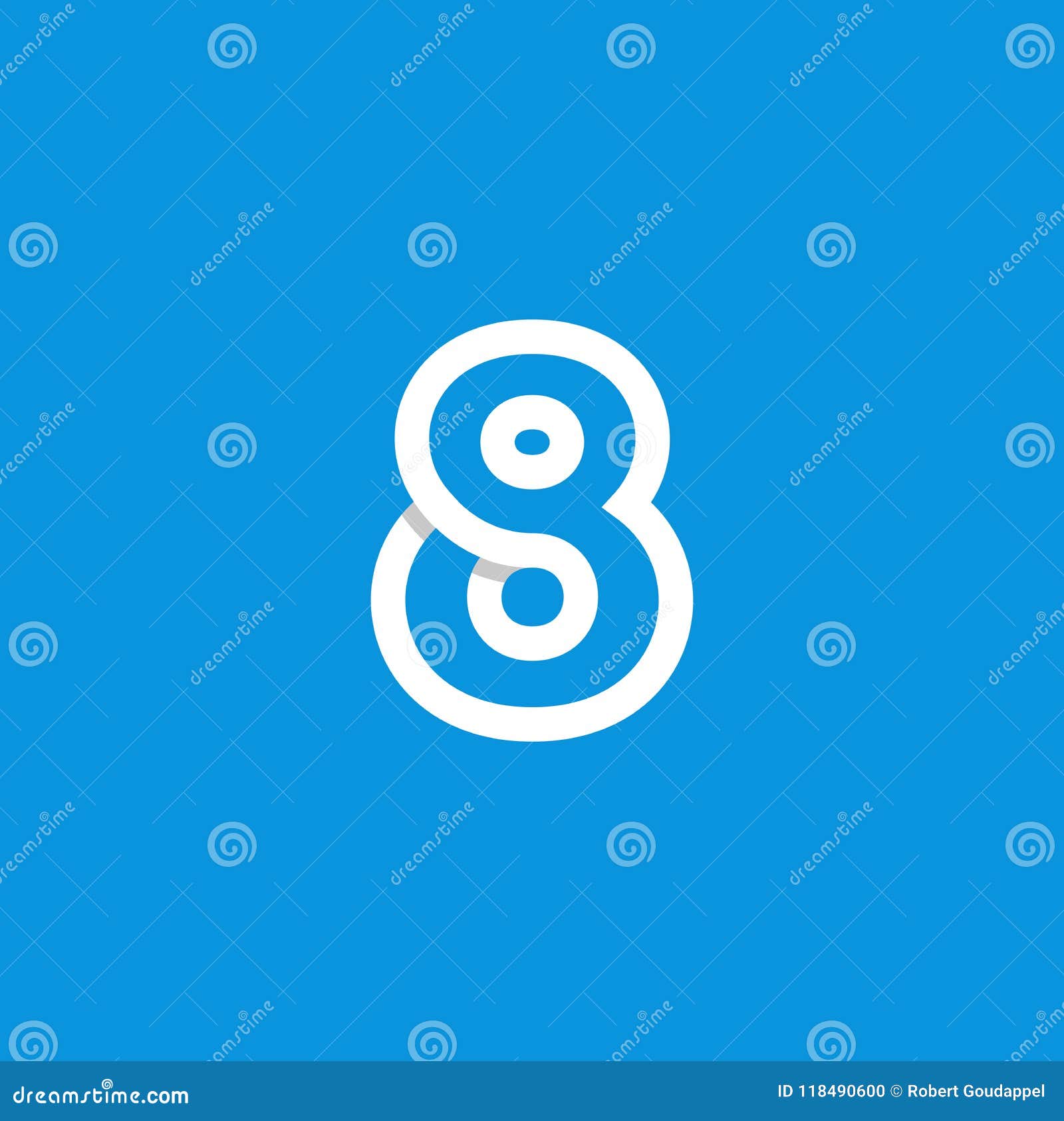 Vector Logo Number 8 White stock vector. Illustration of geometric ...