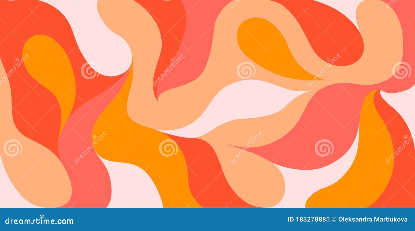 Modern Vector Pattern with Orange Abstract Shapes. Colorful Abstract ...