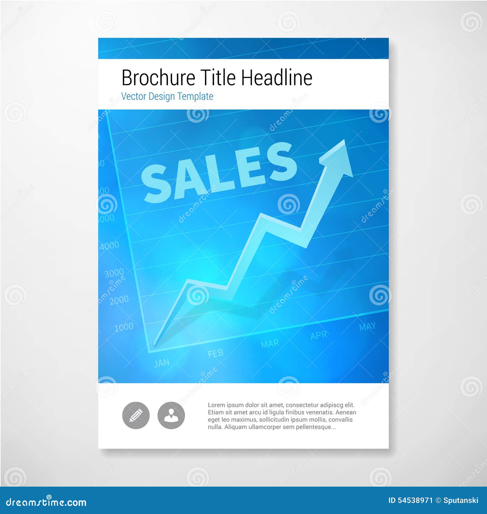 Modern Vector Positive Sales Brochure Report Design Template Stock ...