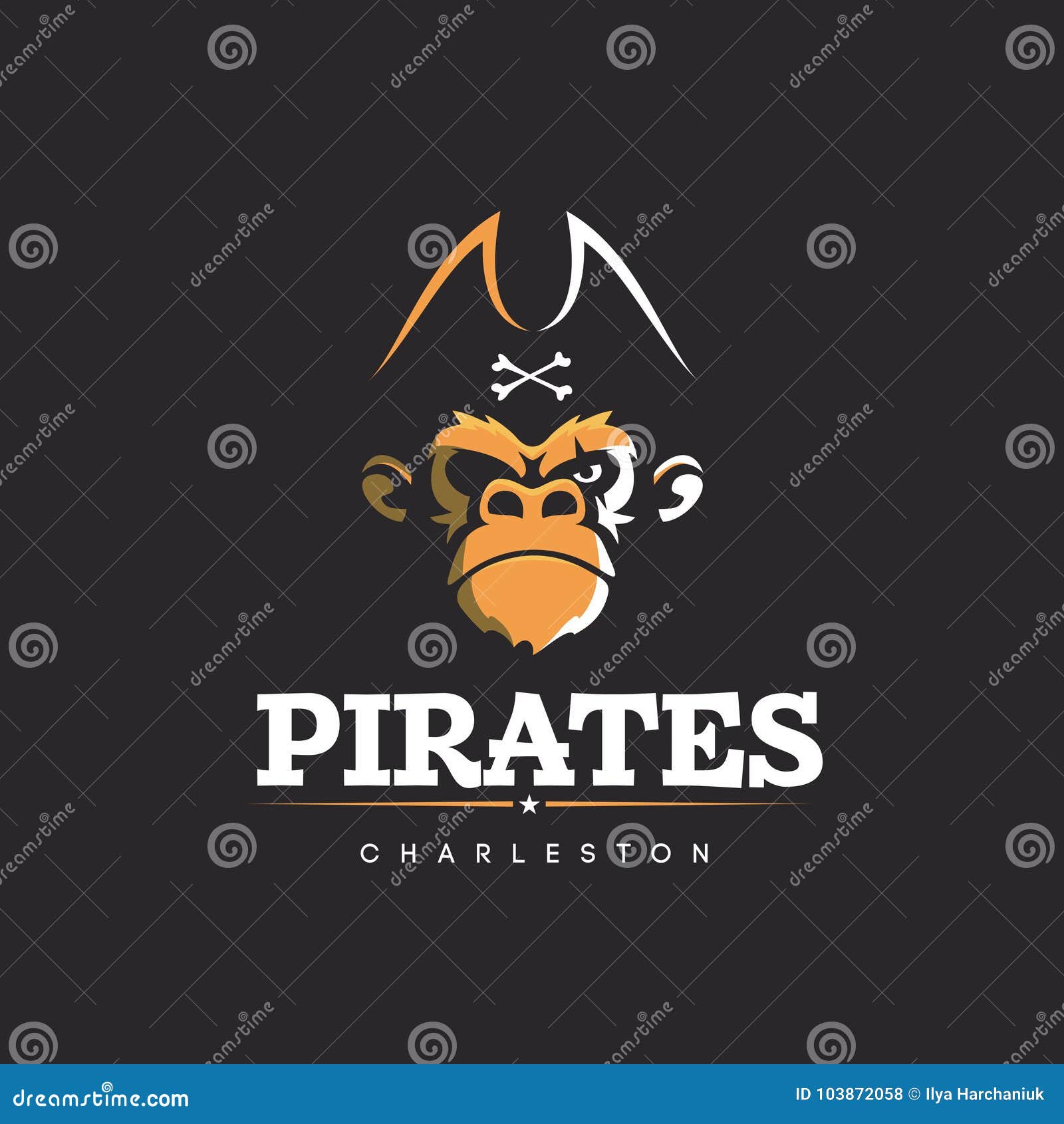 Modern Vector Professional Logo Emblem Pirates Monkey Editorial Stock ...