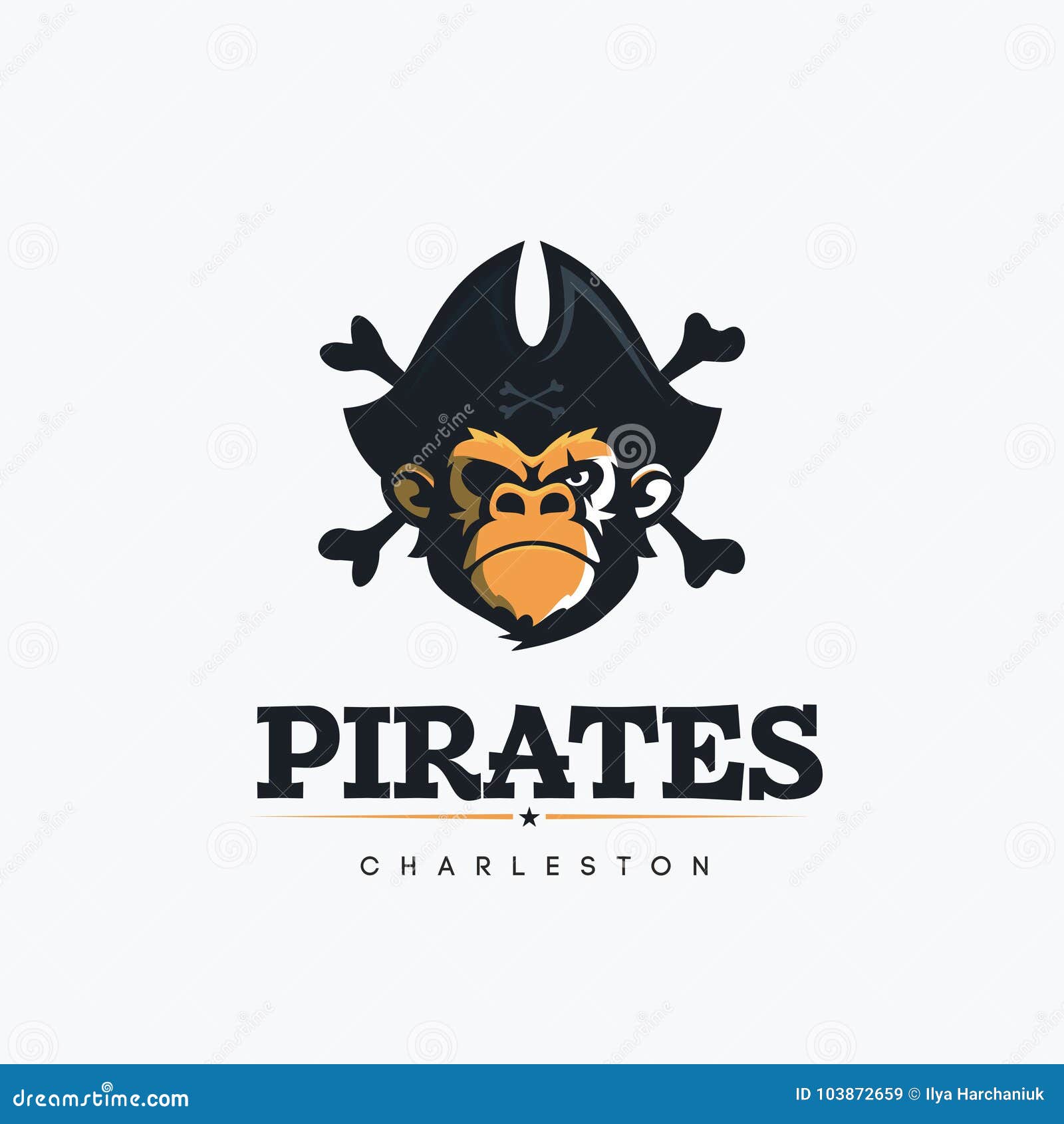 Modern Vector Professional Logo Emblem Pirates Monkey Editorial Stock ...