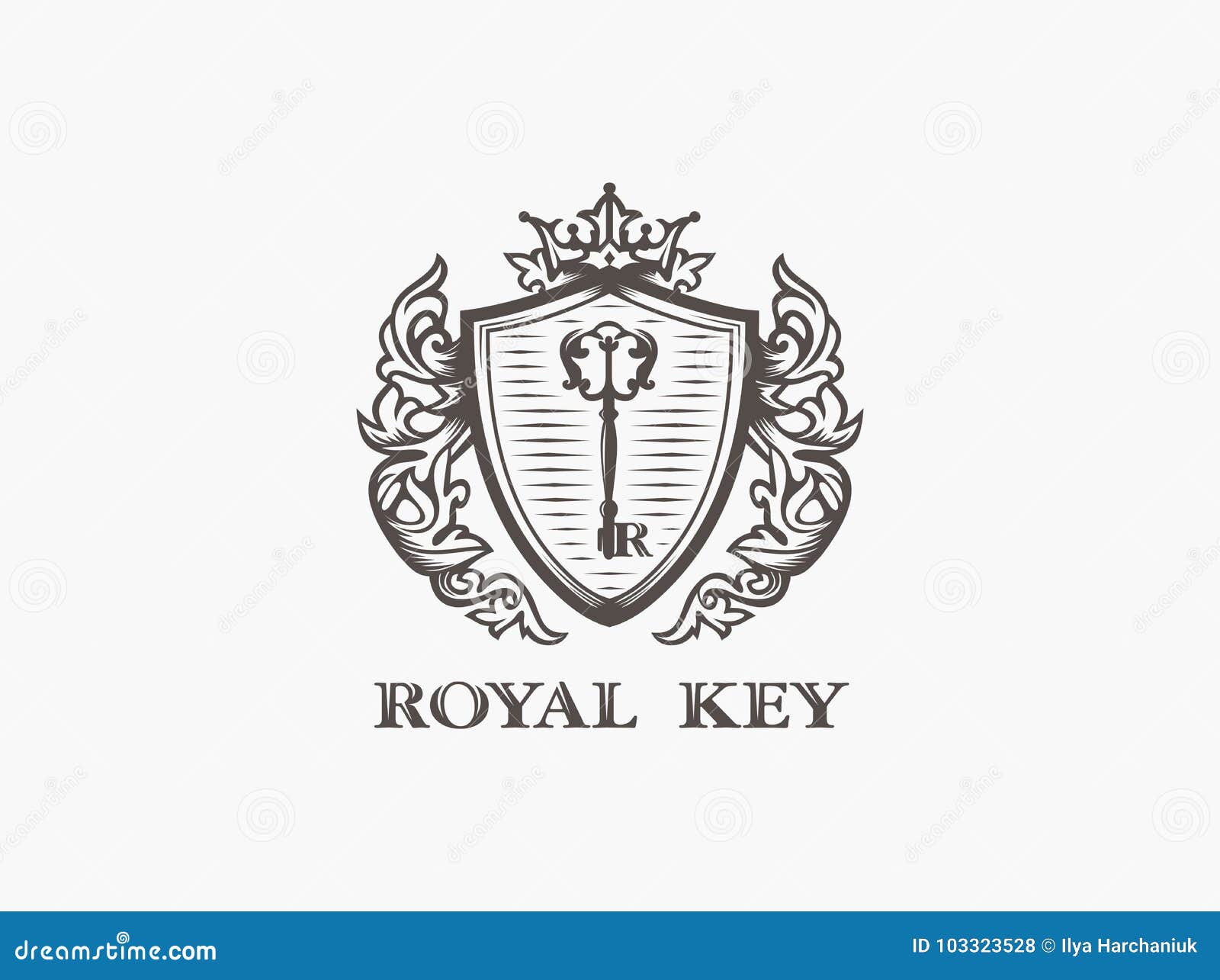 Modern Vector Professional Sign Logo Royal Key Stock Illustration ...