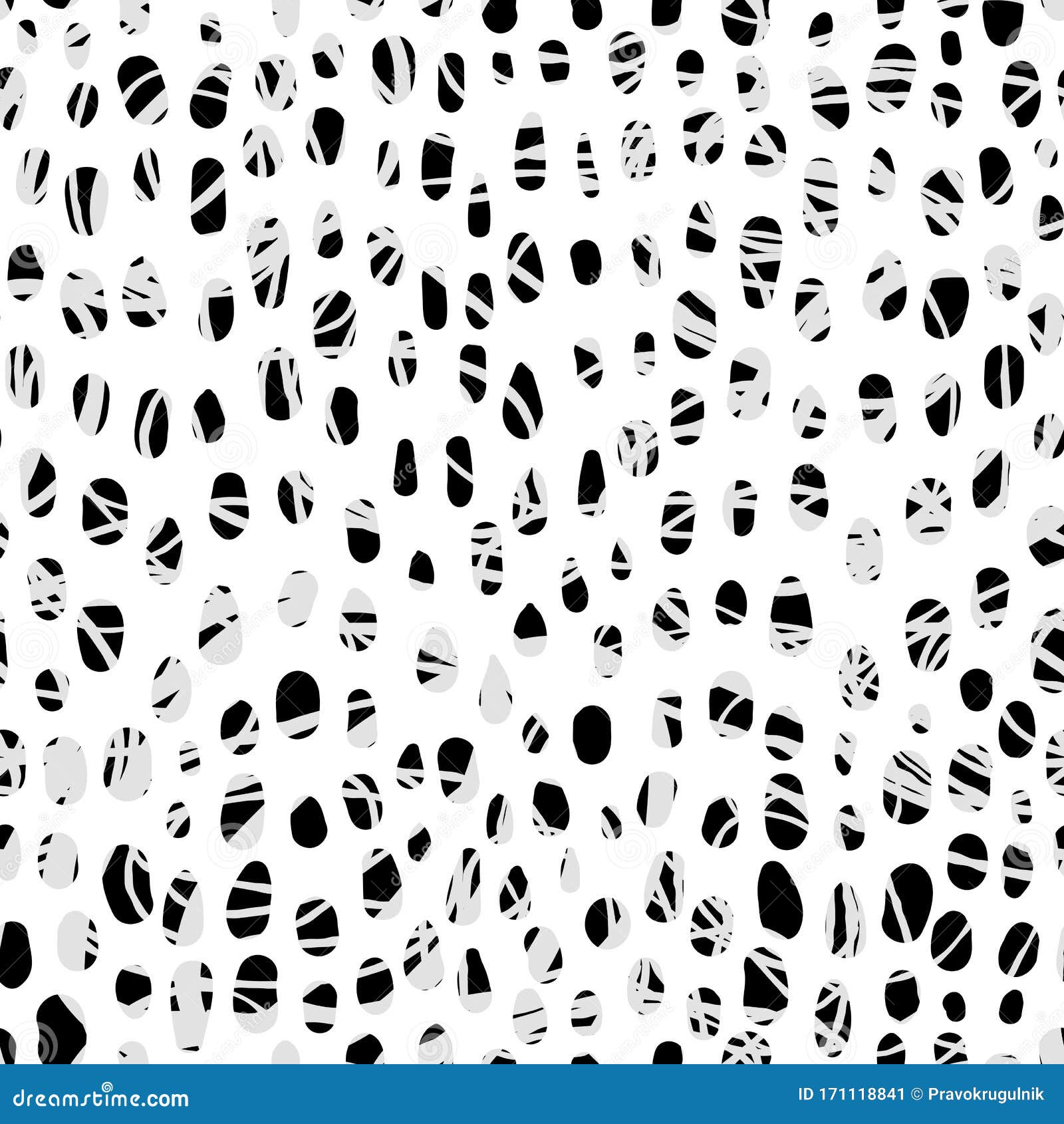 Modern Vector Seamless Pattern with Small Abstract Pebble Like Shapes ...