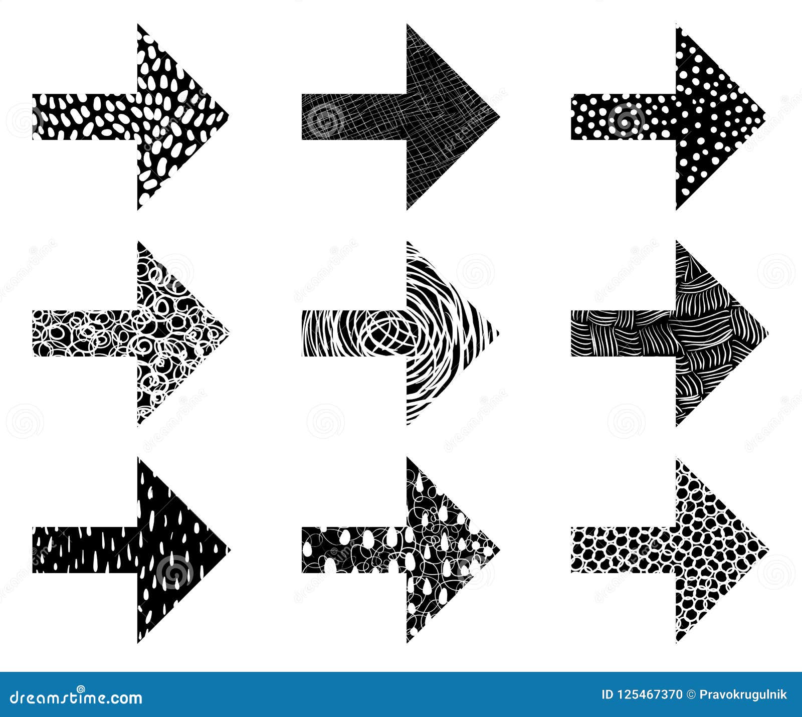 Modern Vector Set with Arrow Icons with Texture Stock Vector ...