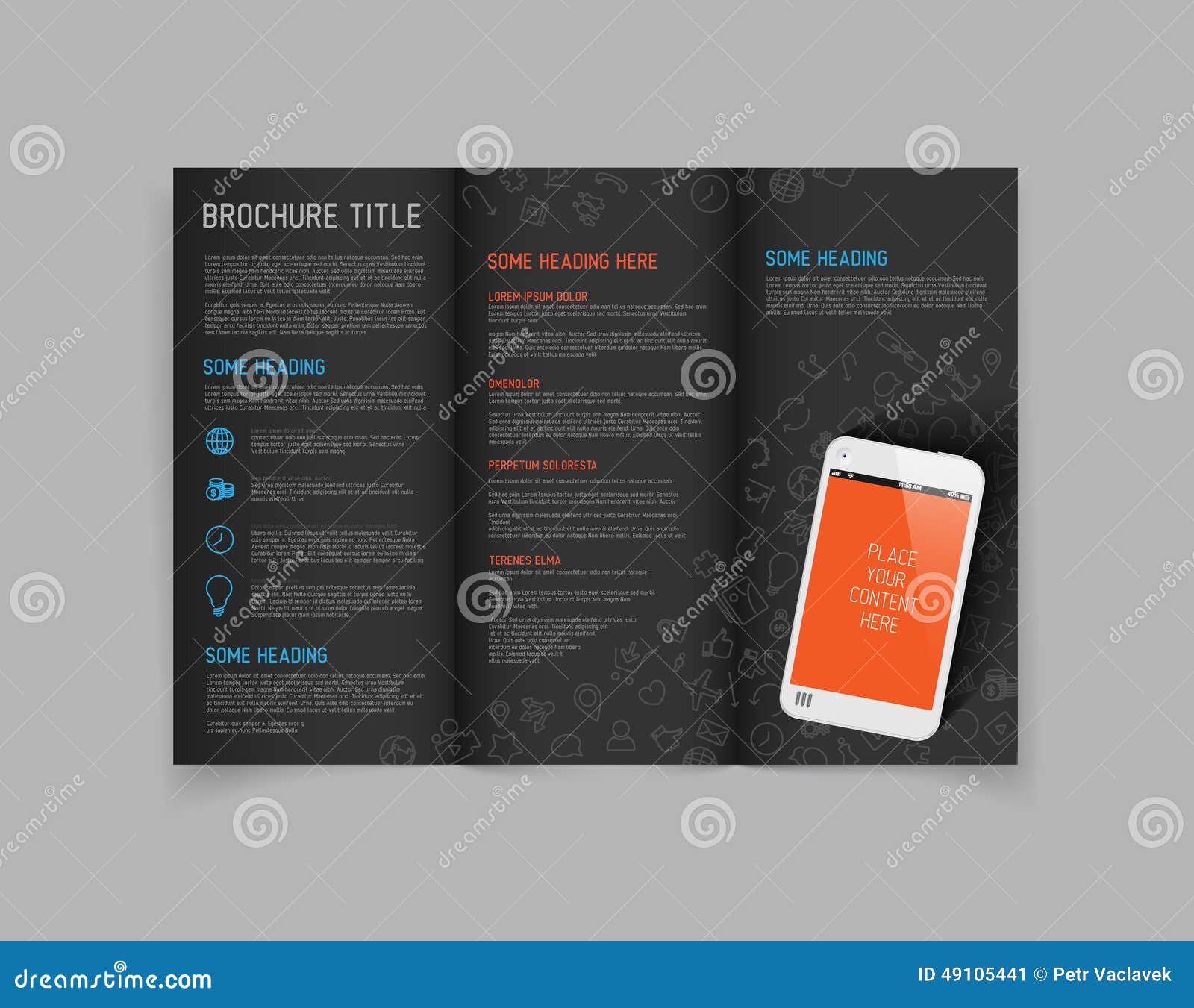 Three Fold - Trifold Brochure Mock Up Isolated On Modern White ...