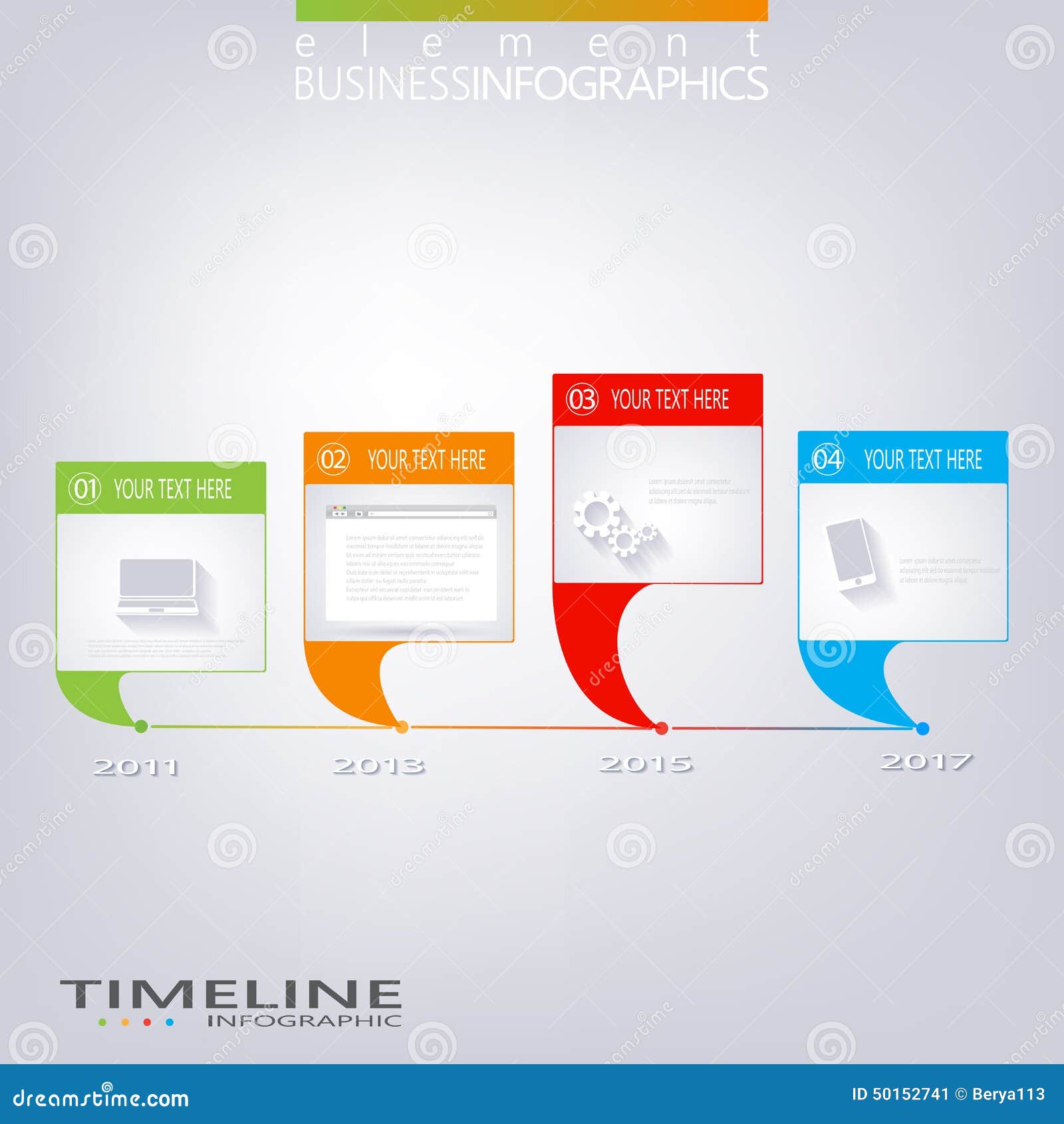 Modern Vector Timeline Design Template Stock Vector - Illustration of ...