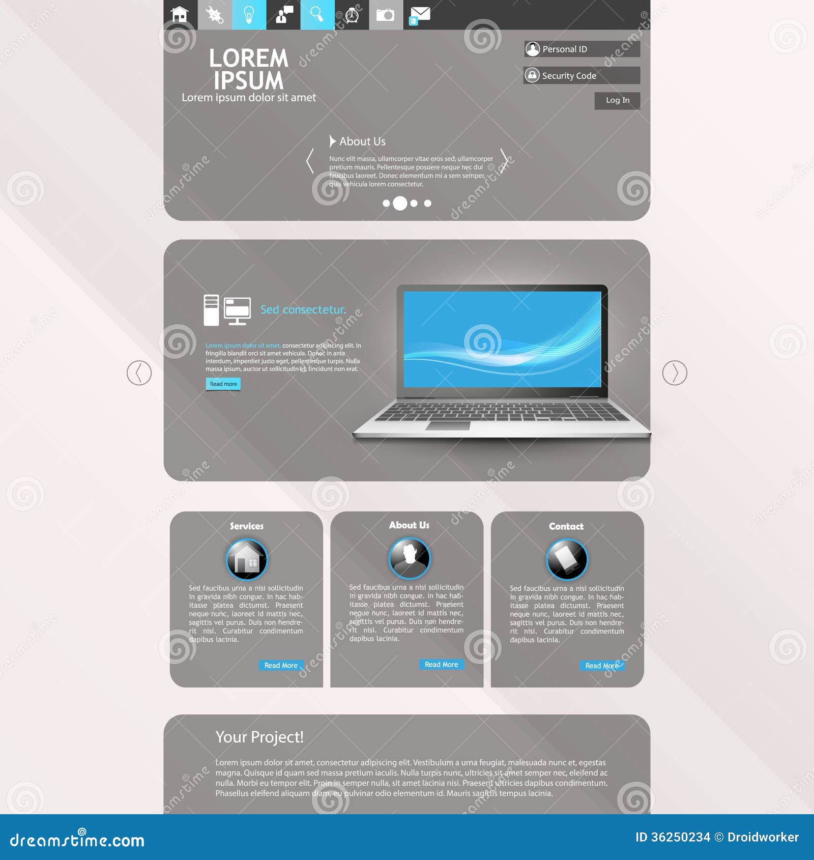 Modern Vector Website Design Template Stock Vector - Illustration of ...