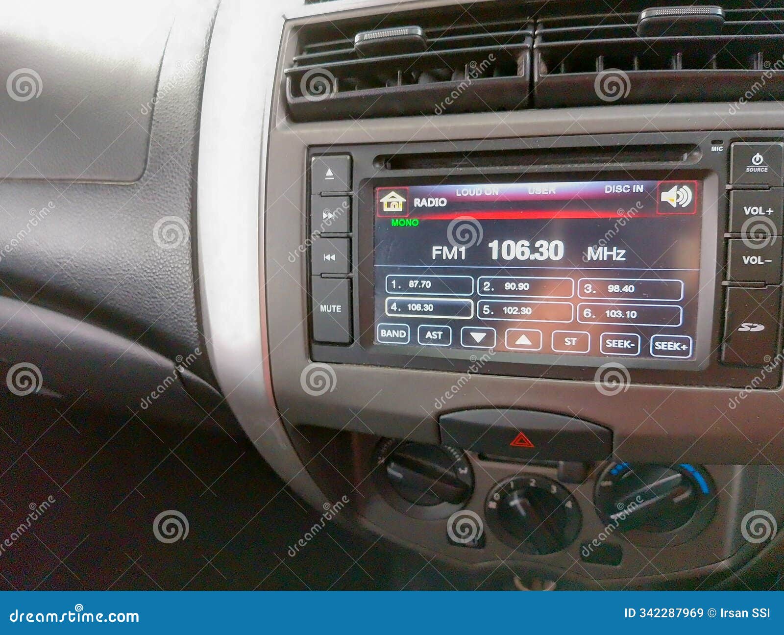 Modern Vehicle Digital Radio Interface with FM Touchscreen Display ...