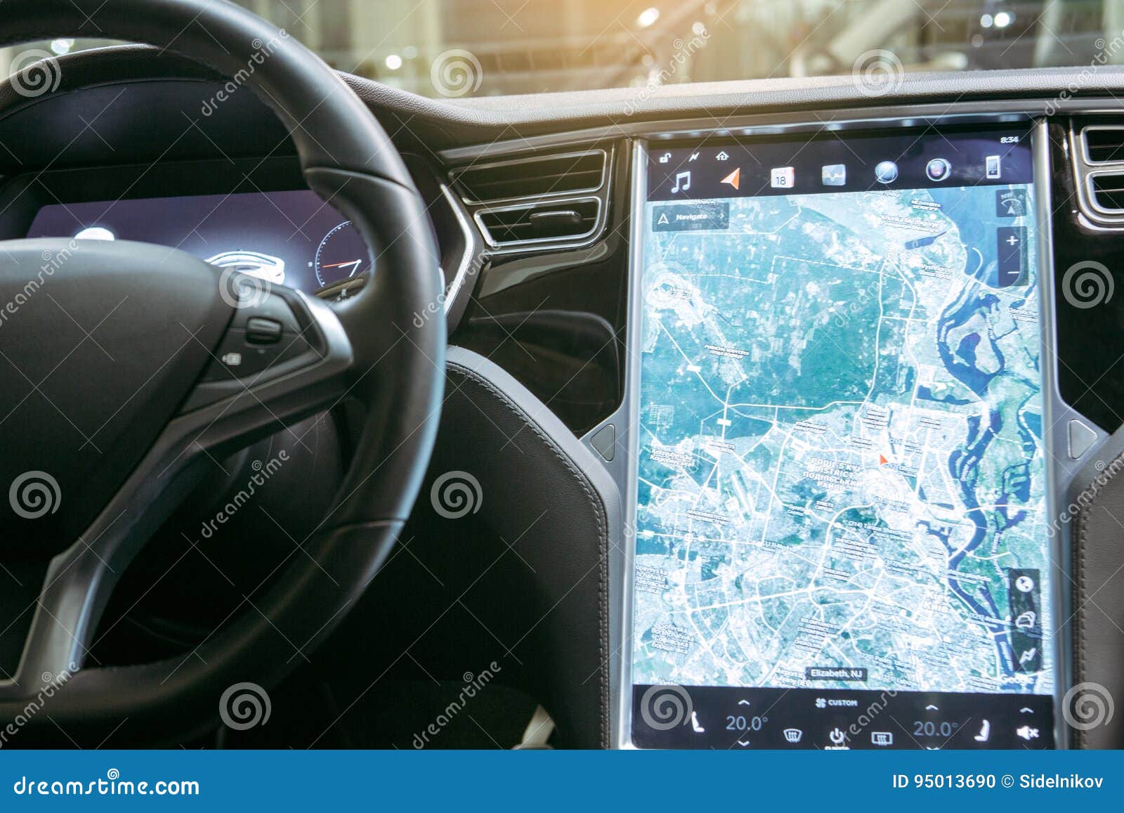 Modern Vehicle Eco Car Transportation Navigation System Editorial Image ...