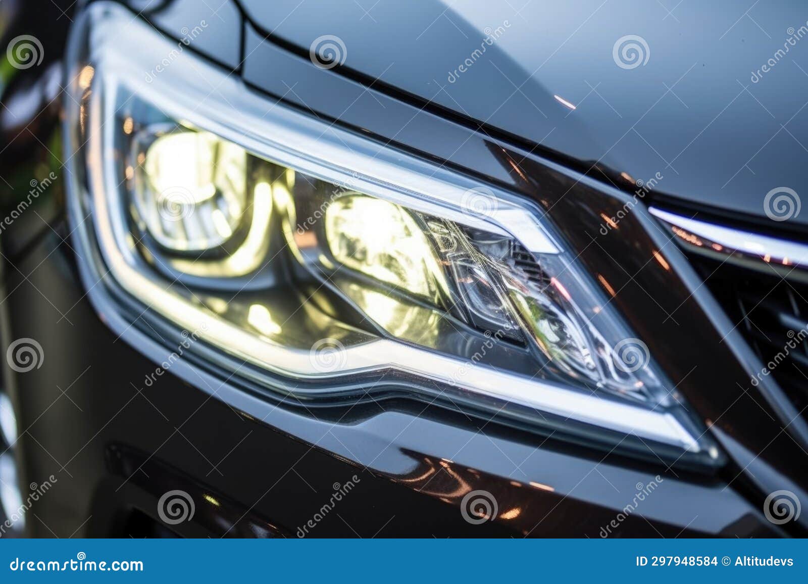 Modern Vehicle Headlights Using Led Technology Stock Photo - Image of ...