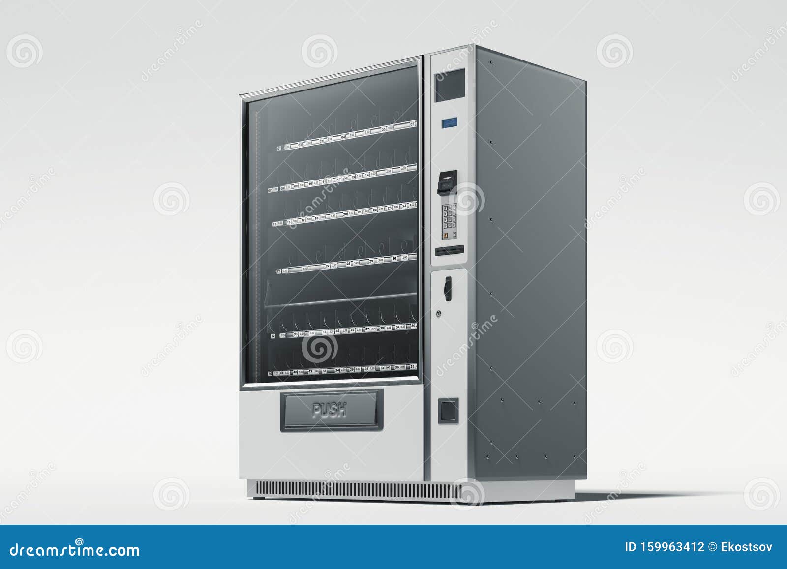 Modern Vending Machine Isolated on White Background. 3d Rendering ... Modern Vending Machine Isolated on White Background. 3d Rendering ...