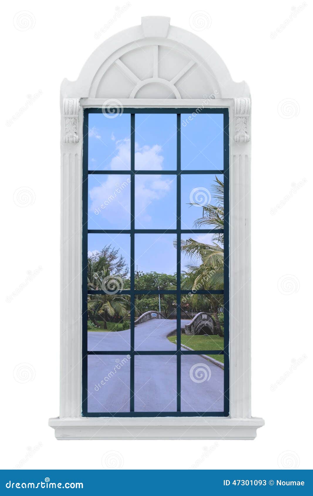 Modern Venster Met Het Knippen Van Weg Stock Afbeelding - Image of ...