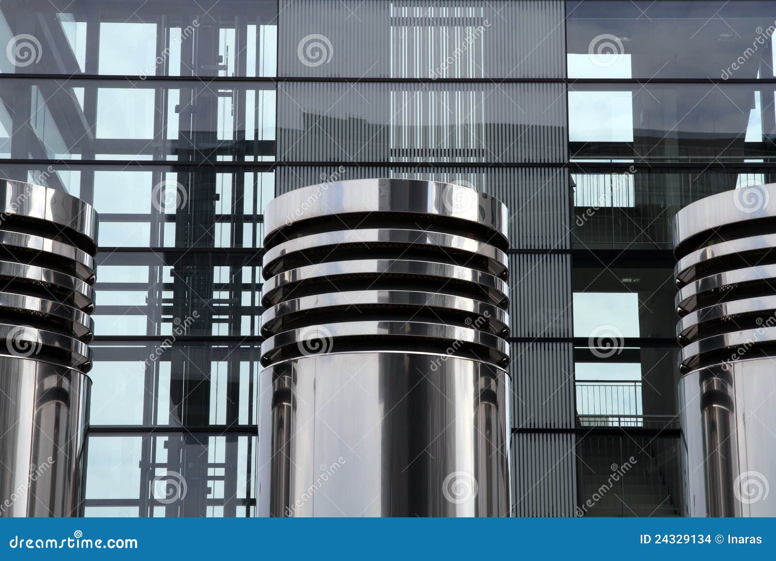 Modern Ventilation Pipes and High-R Stock Photo - Image of metallic ...