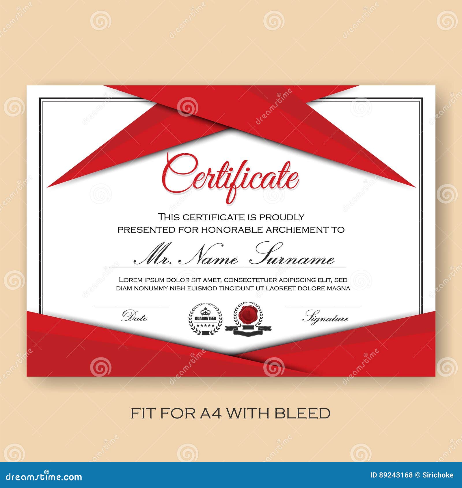 Modern Verified Certificate Background Template Stock Vector ...