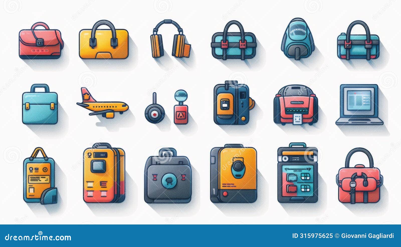 Modern and Versatile Airport Security Icon Set, Meticulously Designed ...