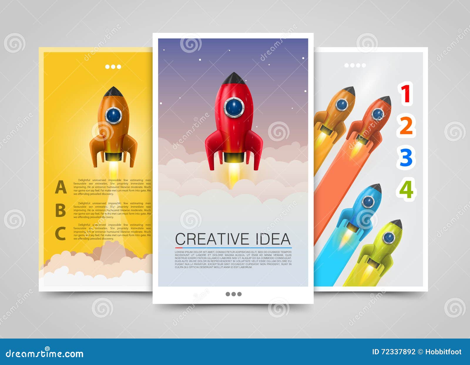 Modern Vertical Banners, Creative Idea, 3d Leader Up, Rocket Flyer ...