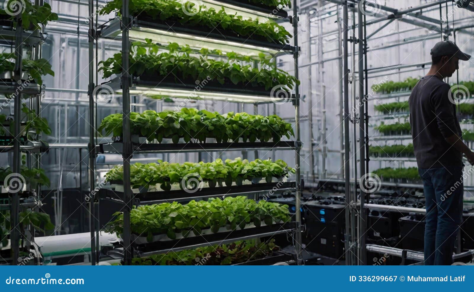 Modern Vertical Farm Design with Rows of Plants Stacked Vertically in a ...