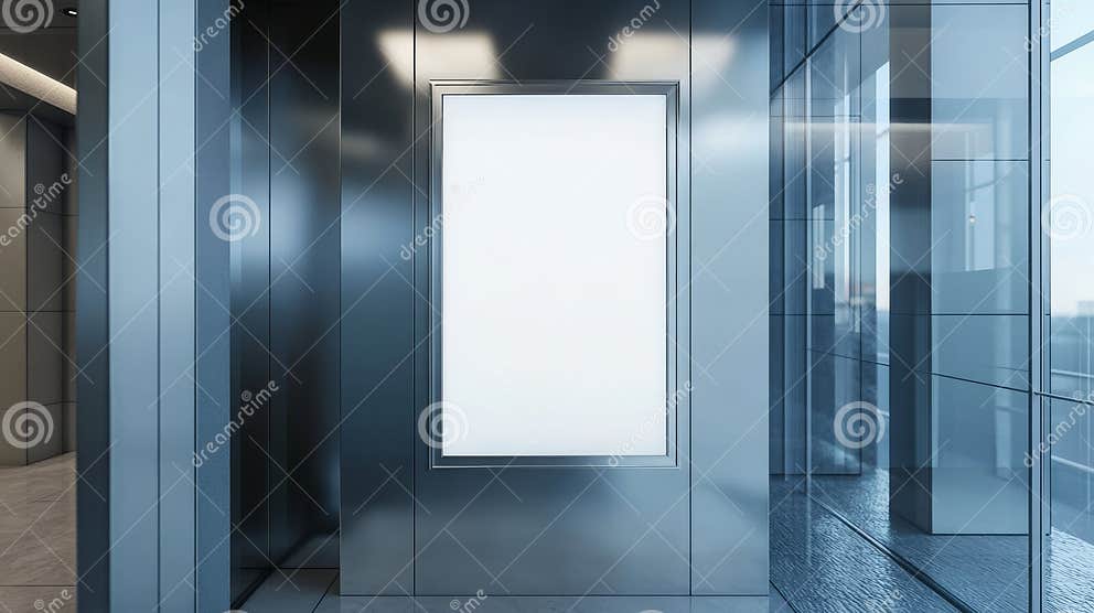 Modern Vertical Poster Mockup for Elevators, Showcasing a Sleek Design ...