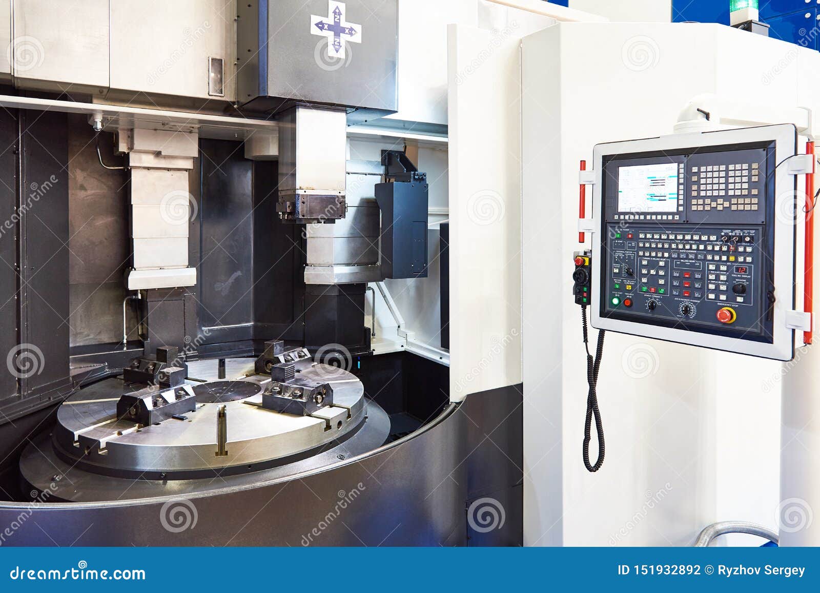 Vertical Turning Lathe CNC stock photo. Image of cutter - 151932892