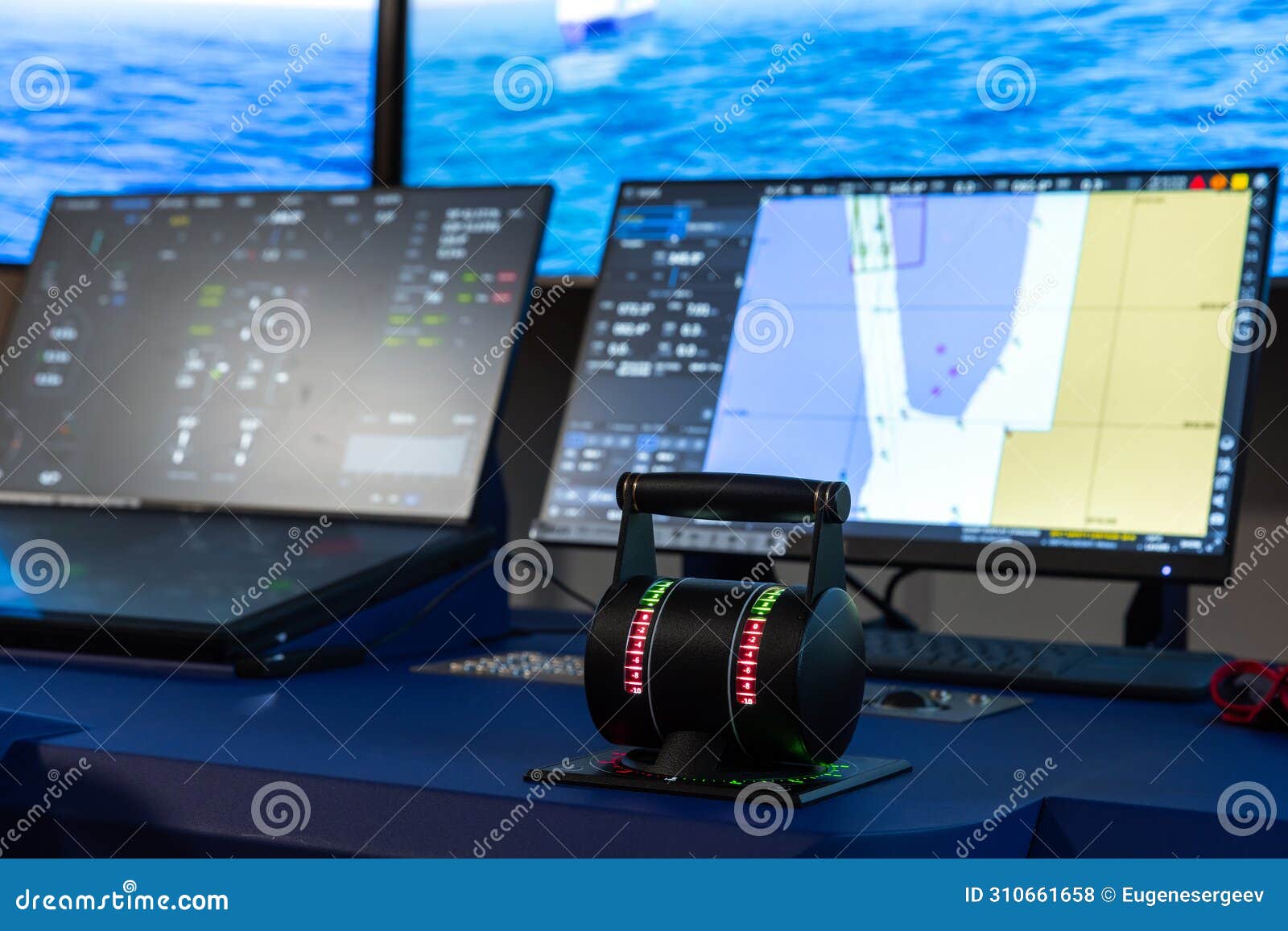 Modern Vessel Control Panel with the Engine Accelerator Stock Photo ...
