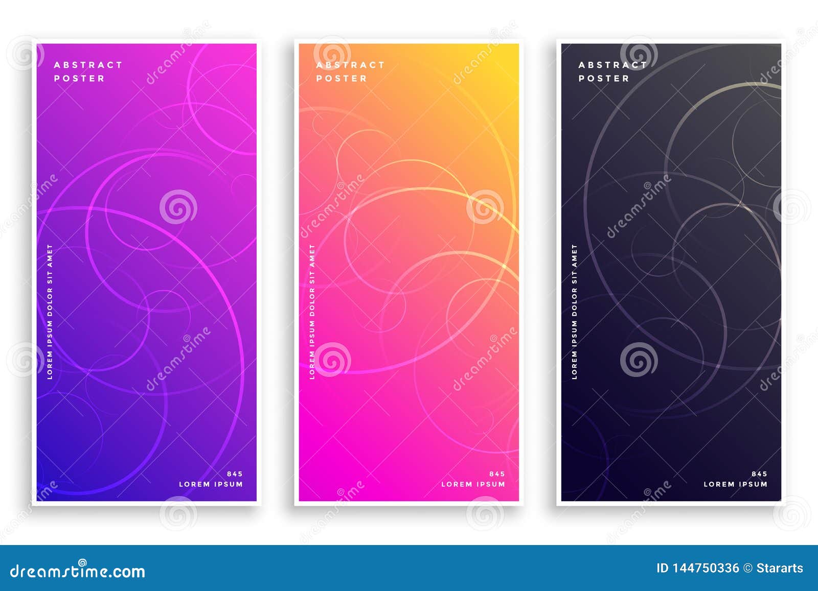 Modern Vibrant Elegant Banners Set Stock Vector - Illustration of empty ...