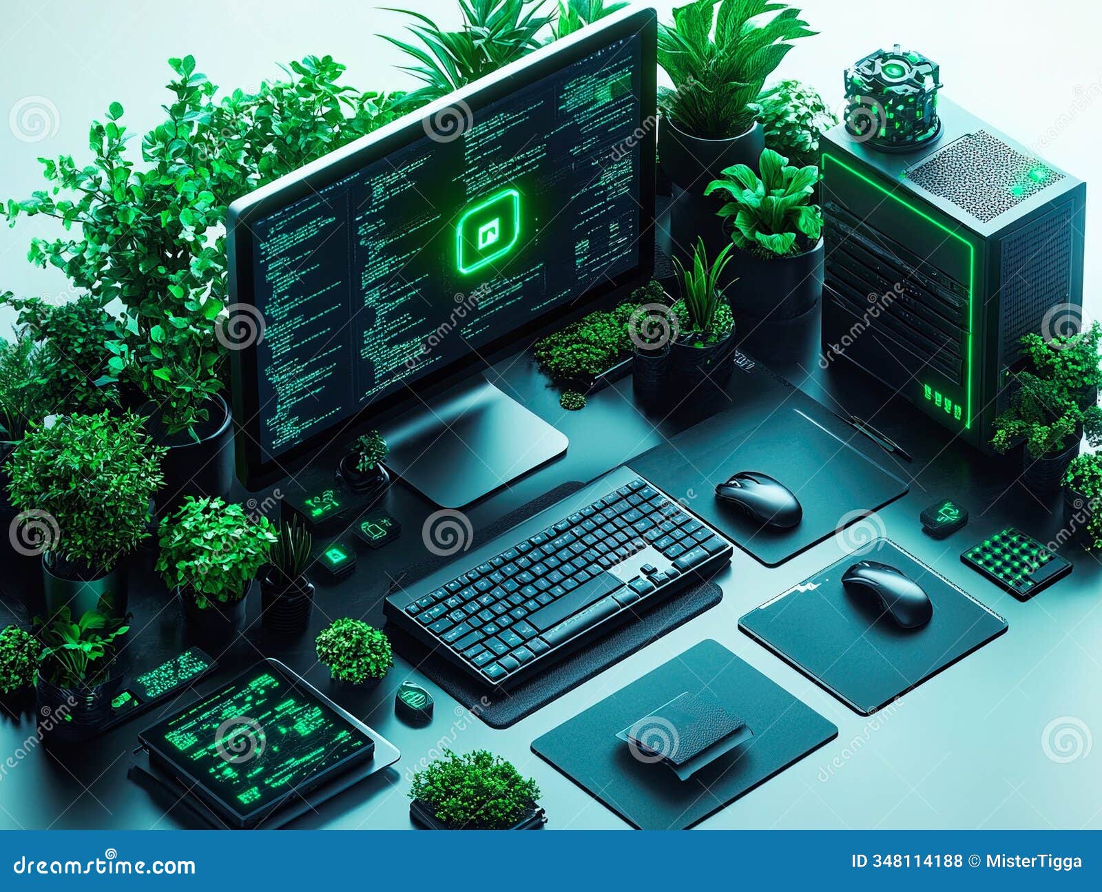 A Modern, Vibrant Workspace Showcasing a Gaming Software Development ...