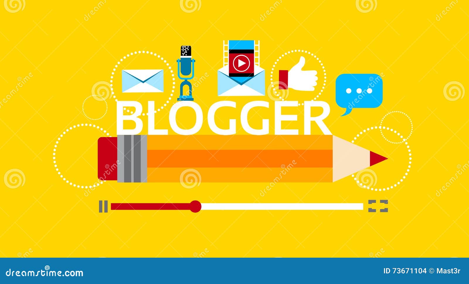 Modern Video Blog Banner Concept Editorial Stock Image - Illustration ...