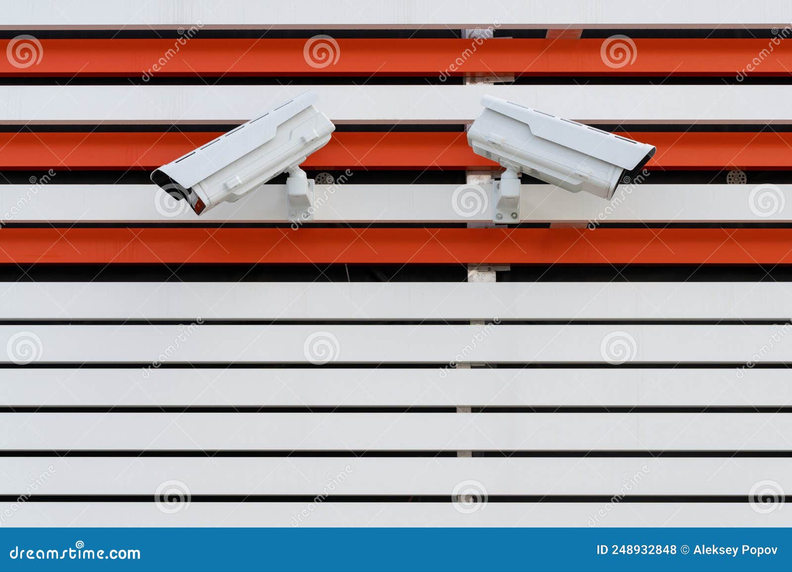 Modern Video Camera on the Wall. Stock Photo - Image of guard, alarm ...