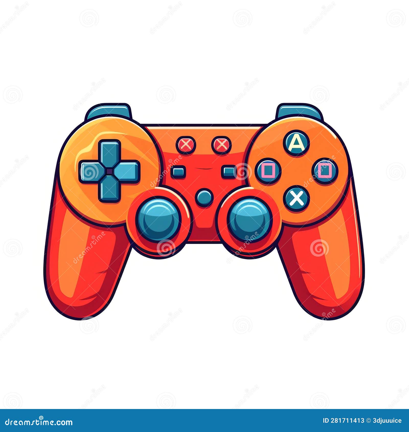 Modern Video Game Controller Device Cartoon Square Illustration. Stock ...