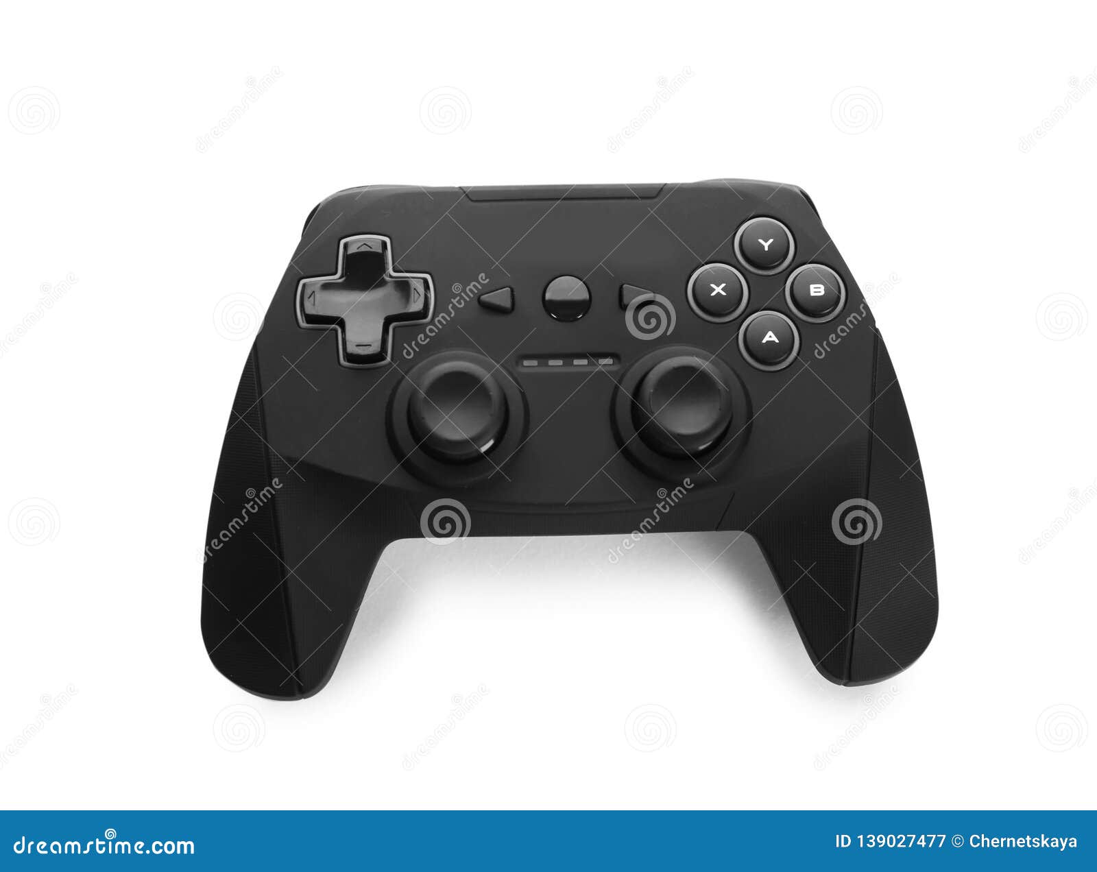 Modern Video Game Controller on White, Top View Stock Image - Image of ...