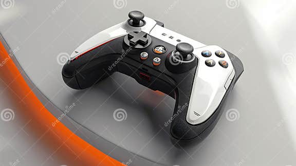Modern Video Game Controller on Stylish Surface Stock Illustration ...