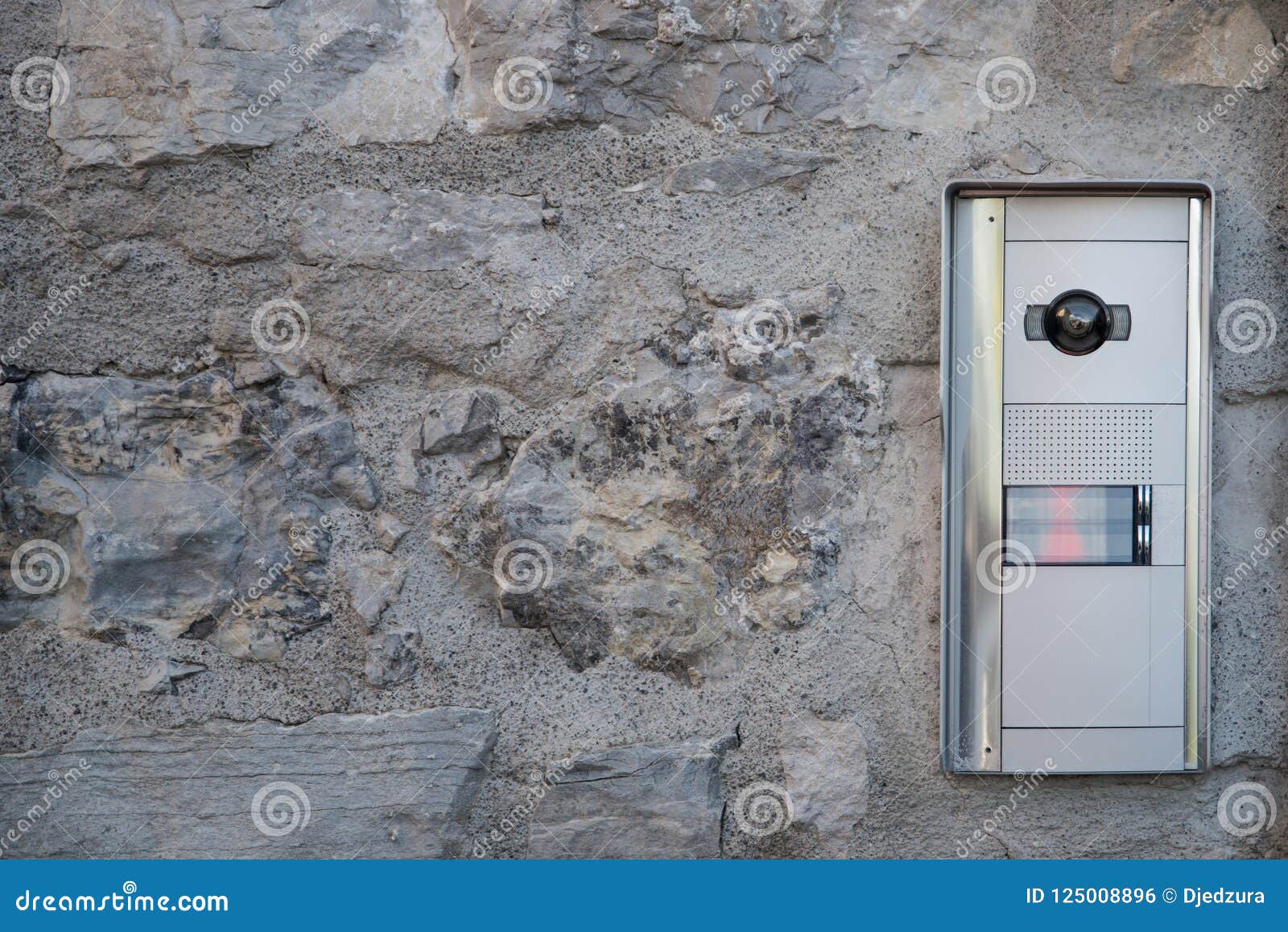 Modern video intercom stock photo. Image of gate, door - 125008896