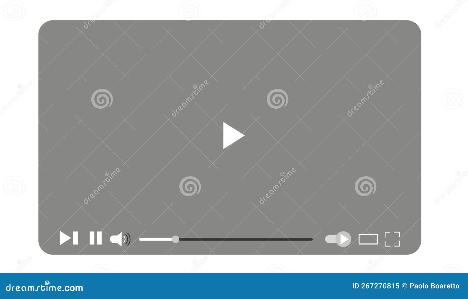 Modern Video Player Design Template for Web and Mobile Apps Flat Style ...