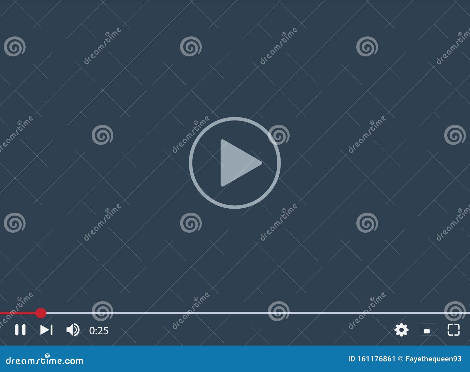 Modern Video Player in Flat Style. Video Player Interface Template for ... Modern Video Player in Flat Style. Video Player Interface Template for ...