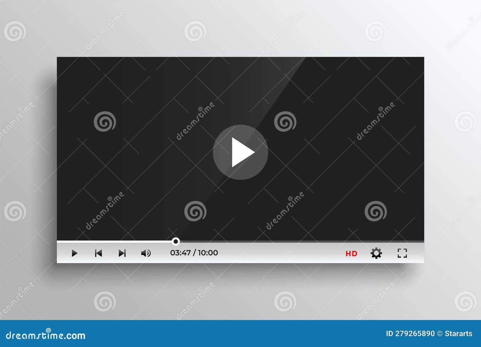 Modern Video Player Mockup Template for Web Interface Stock Vector ...