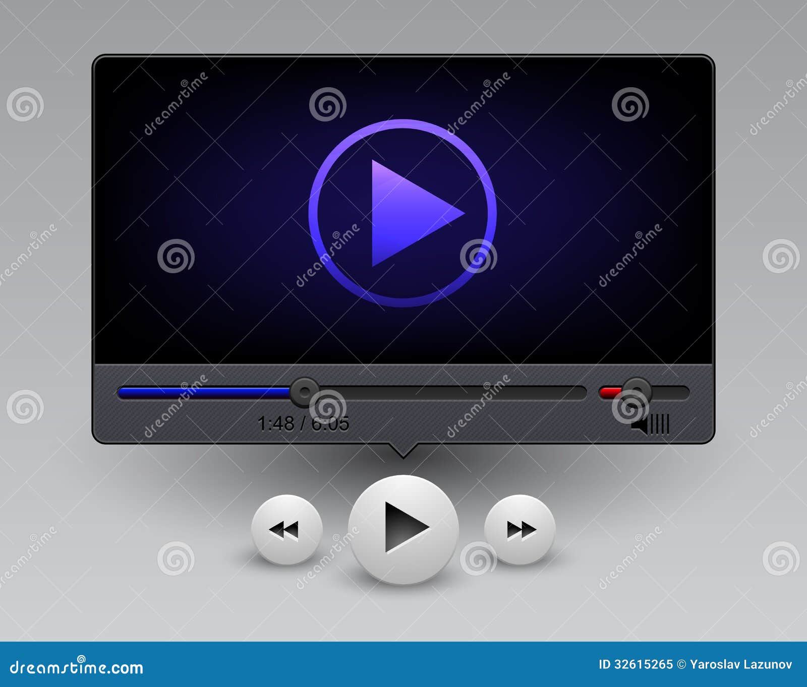 Modern Video Player stock vector. Illustration of player - 32615265