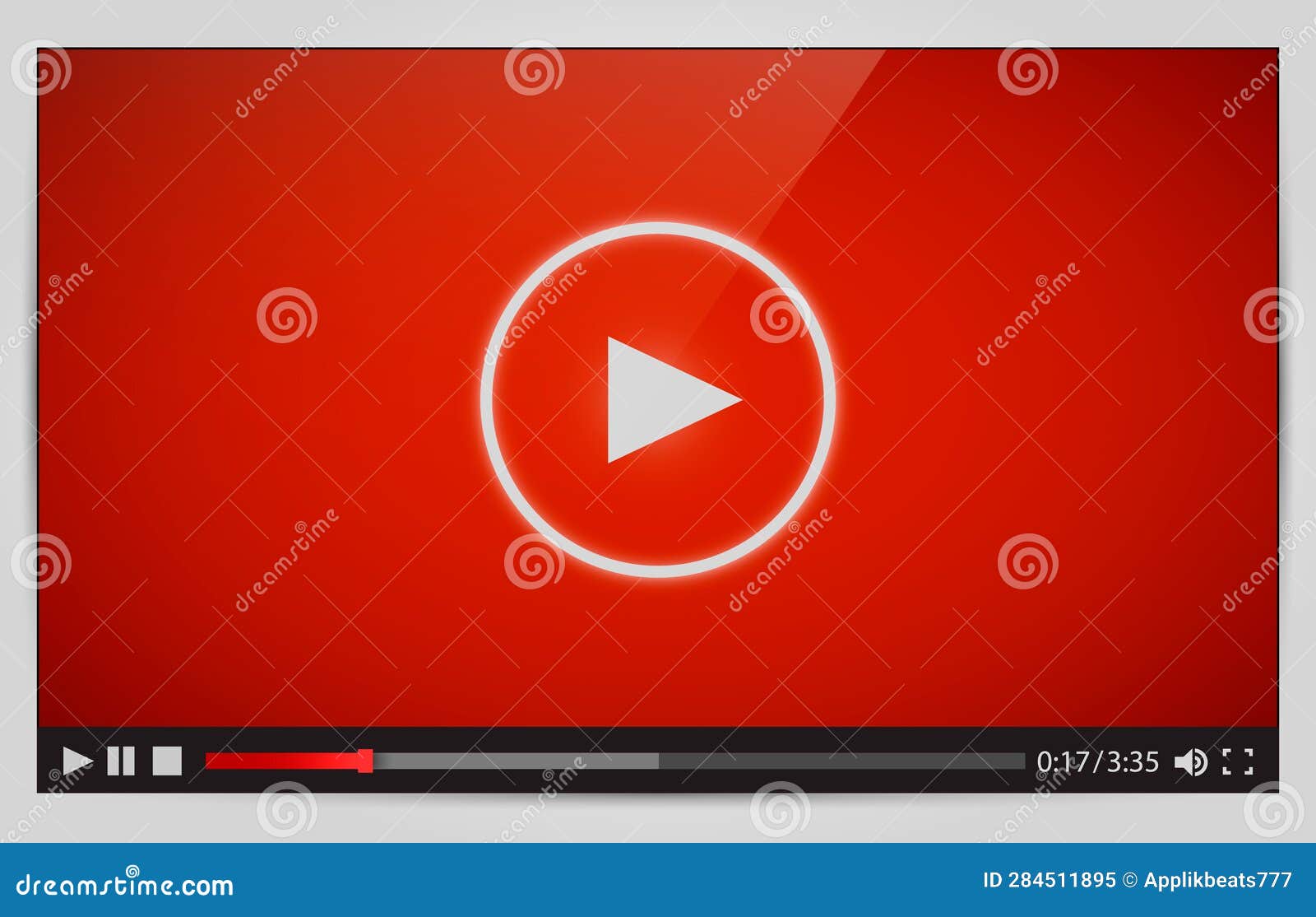 Modern Video Player for Web Stock Vector - Illustration of player ...