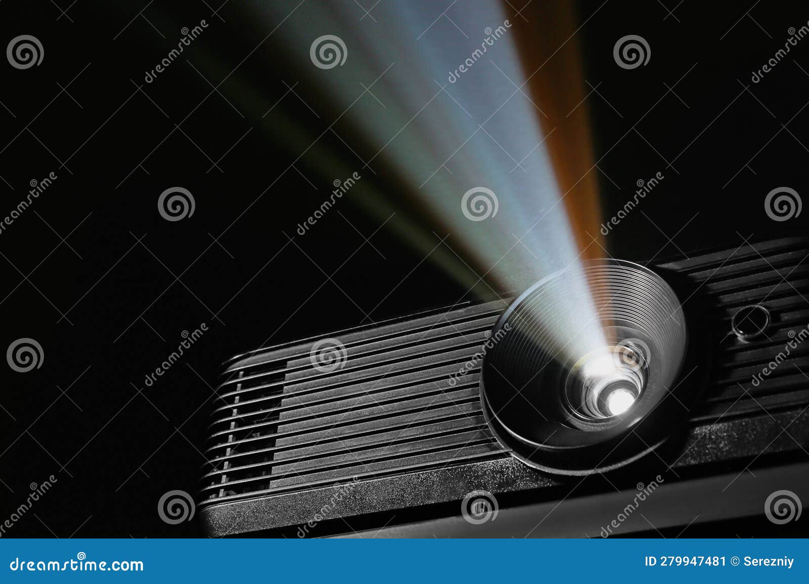 Modern Video Projector on Dark Background, Closeup Stock Image - Image ...