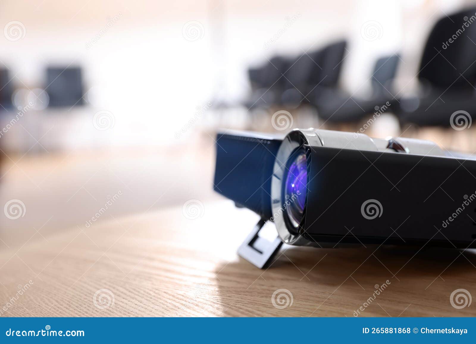 Modern Video Projector on Table in Conference Room Stock Photo - Image ...