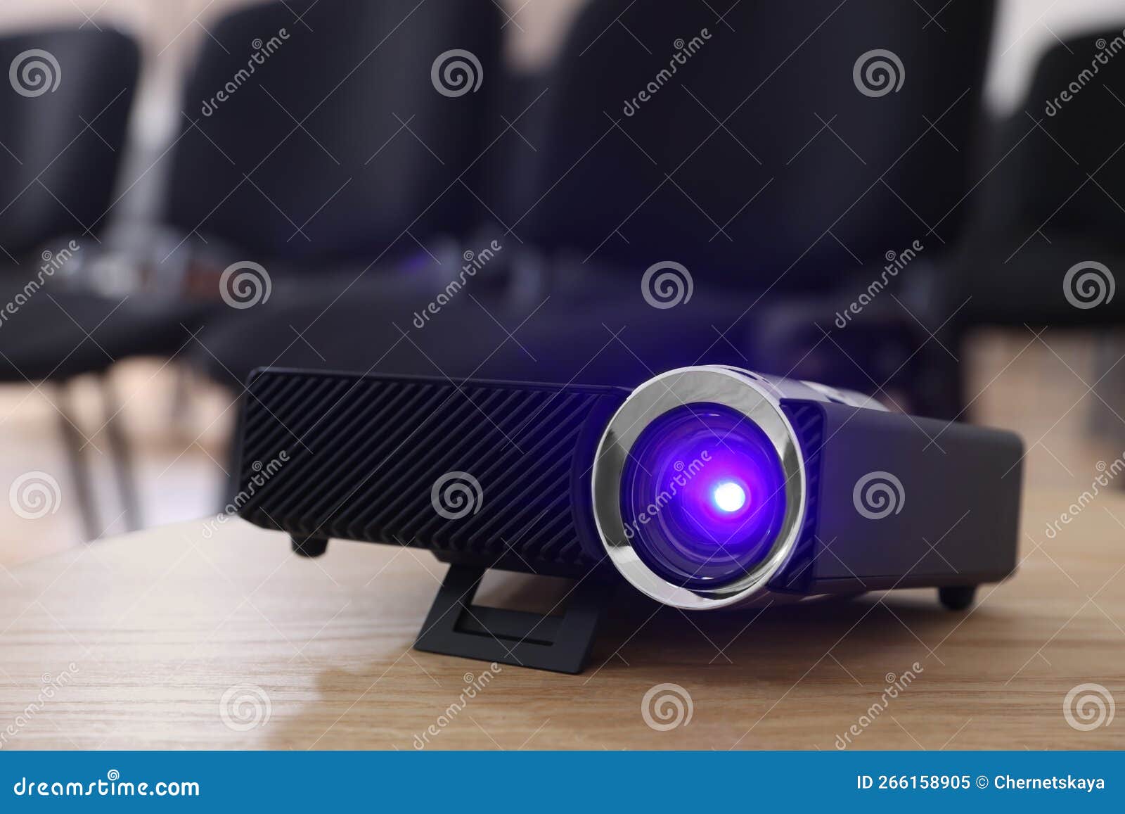 Modern Video Projector on Table in Conference Room Stock Image - Image ...