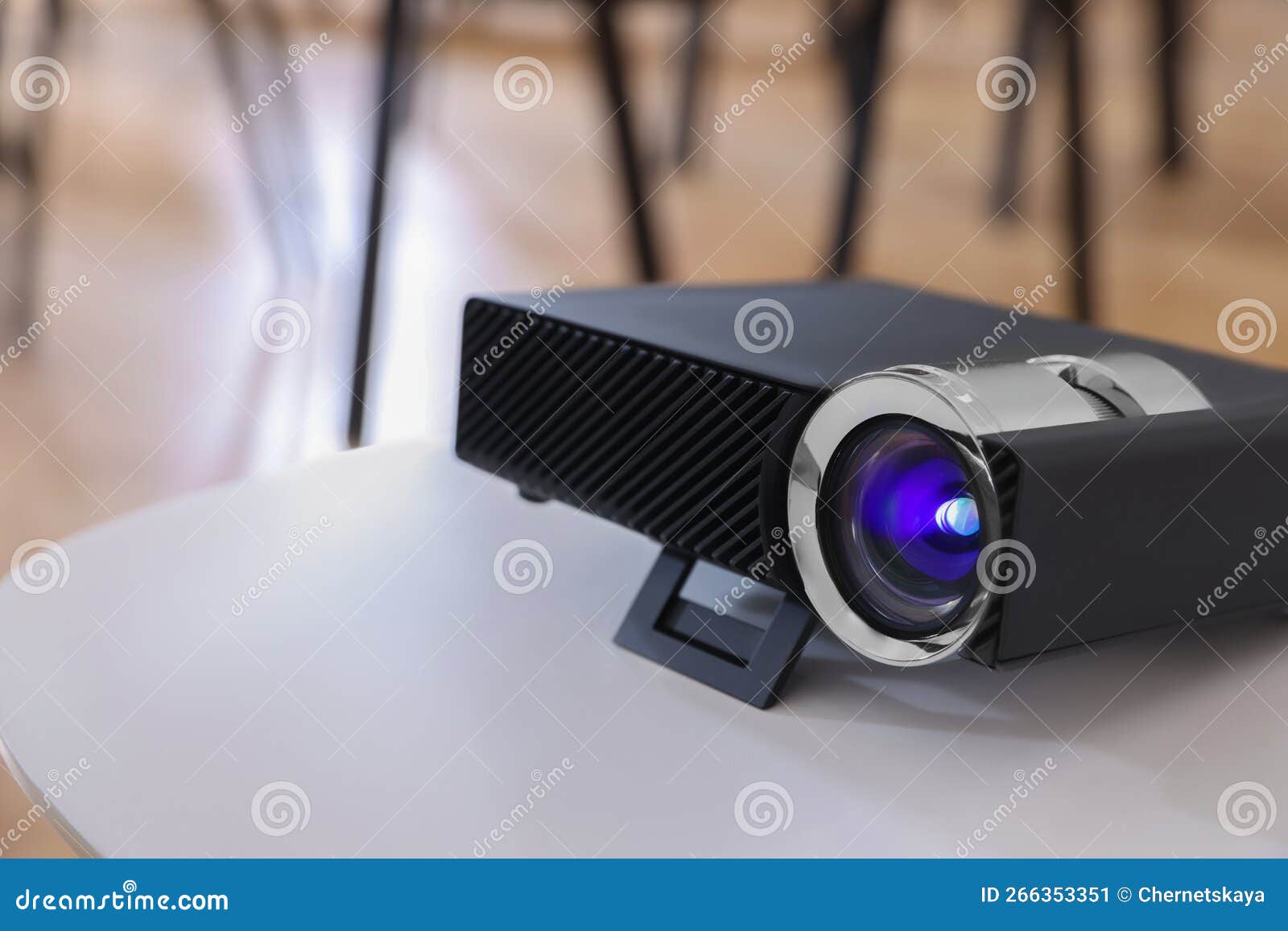 Modern Video Projector on Table in Conference Room Stock Image - Image ...