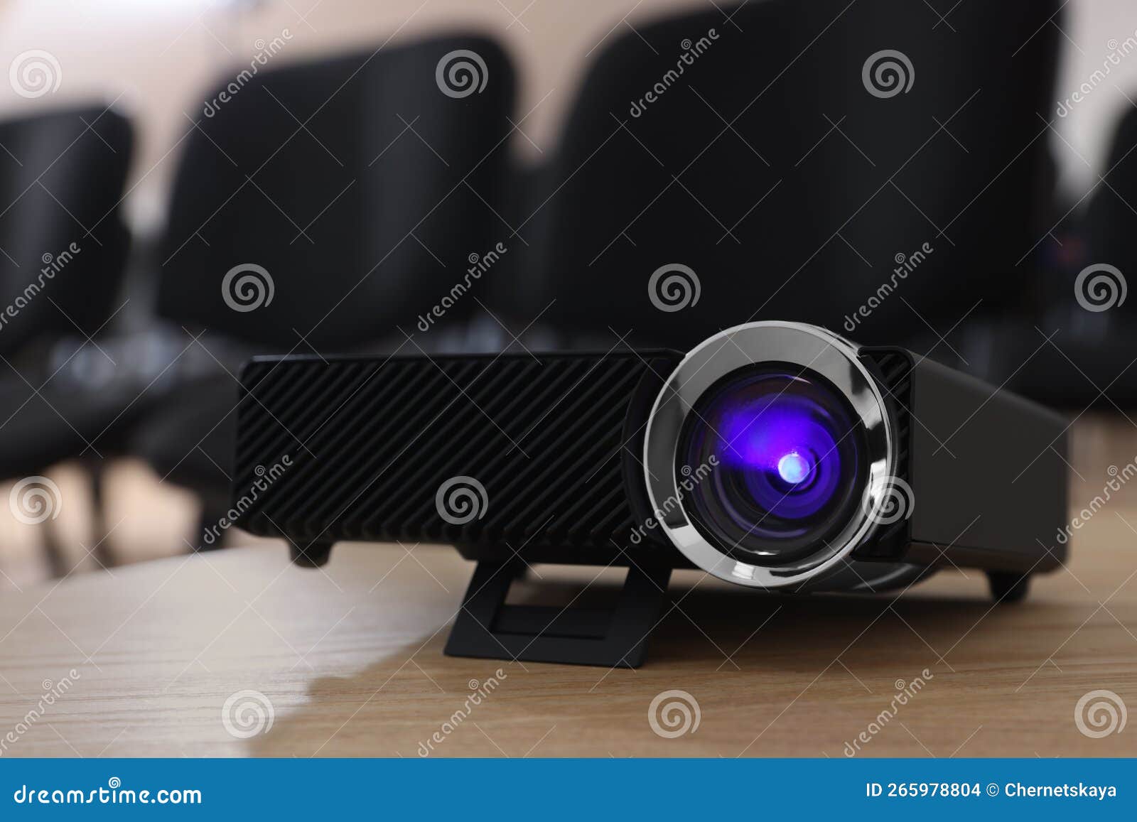 Modern Video Projector on Table in Conference Room Stock Photo - Image ...