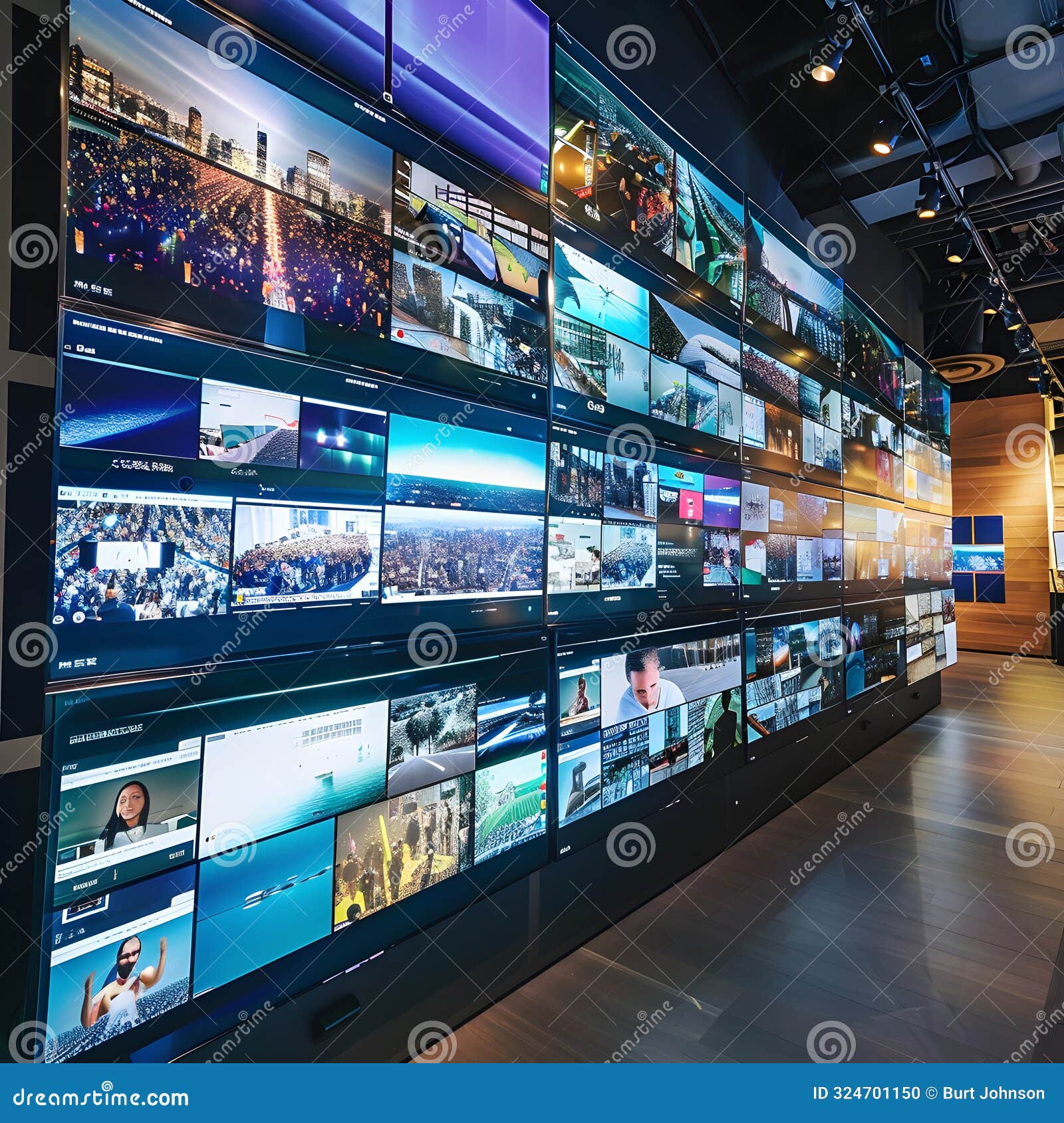 Modern Video Wall Display in Control Room Stock Photo - Image of ...