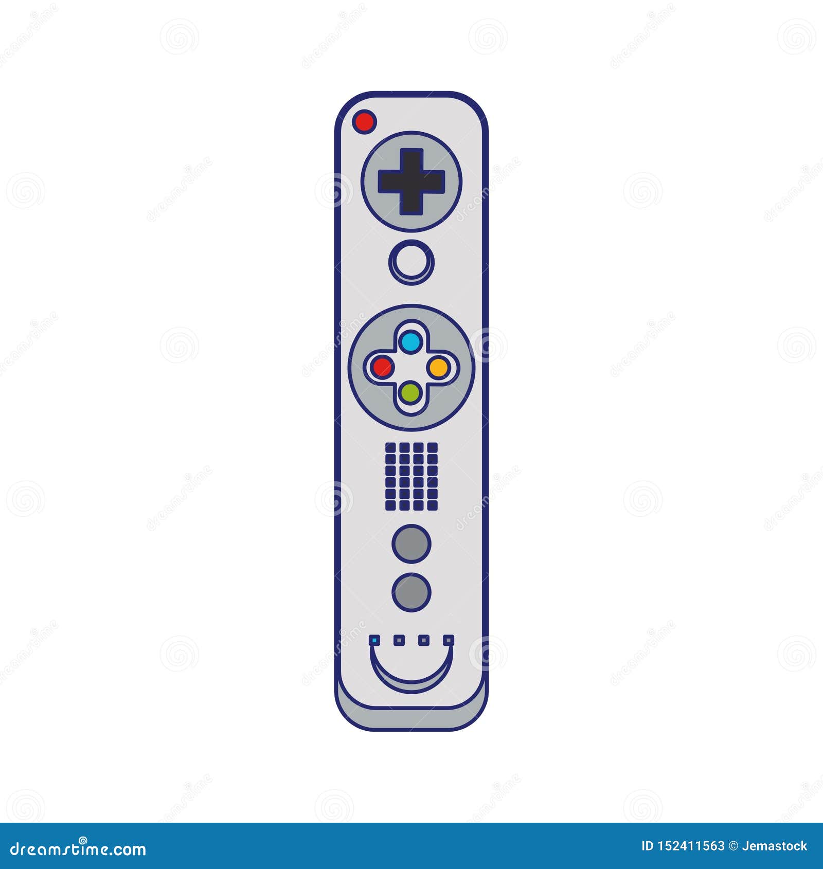 Modern Videogame Remote Control Isolated Device Blue Lines Stock Vector ...
