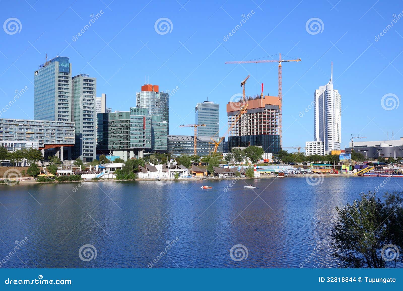 Modern Vienna stock photo. Image of riverfront, european - 32818844