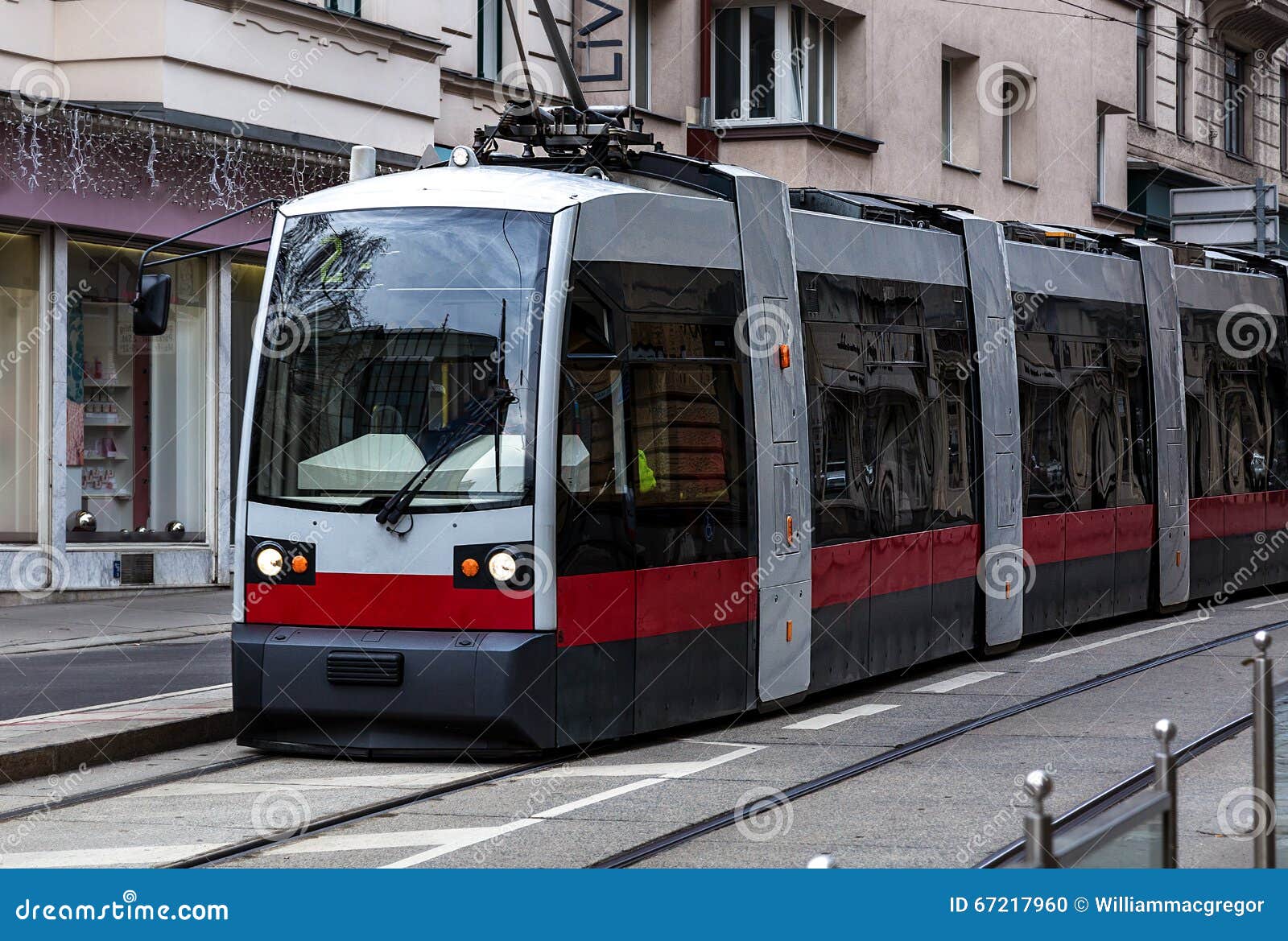 Modern Vienna Tram stock photo. Image of traffic, landmark - 67217960