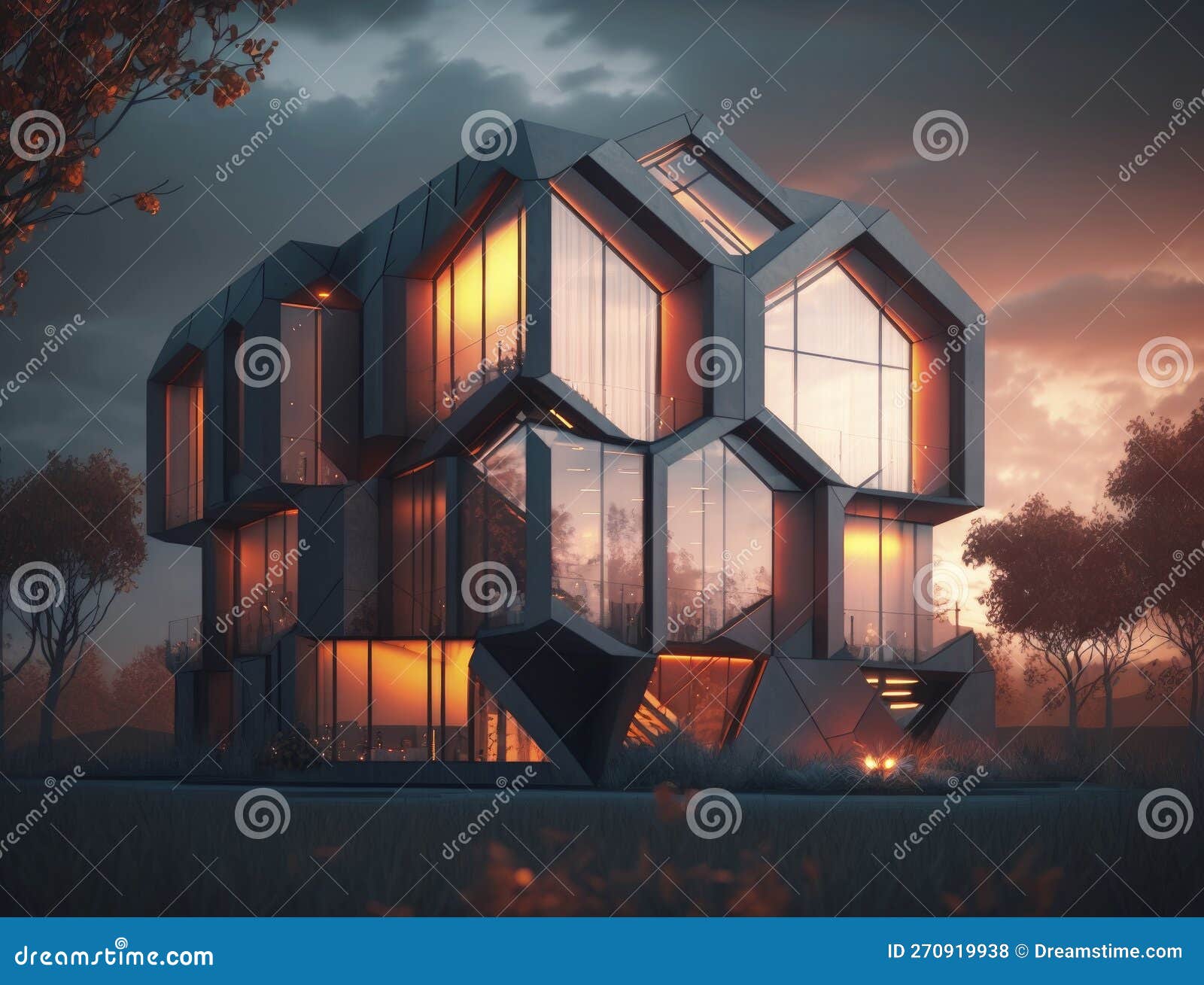 Modern Villa Building Concept Generative AI Illustration Stock ...