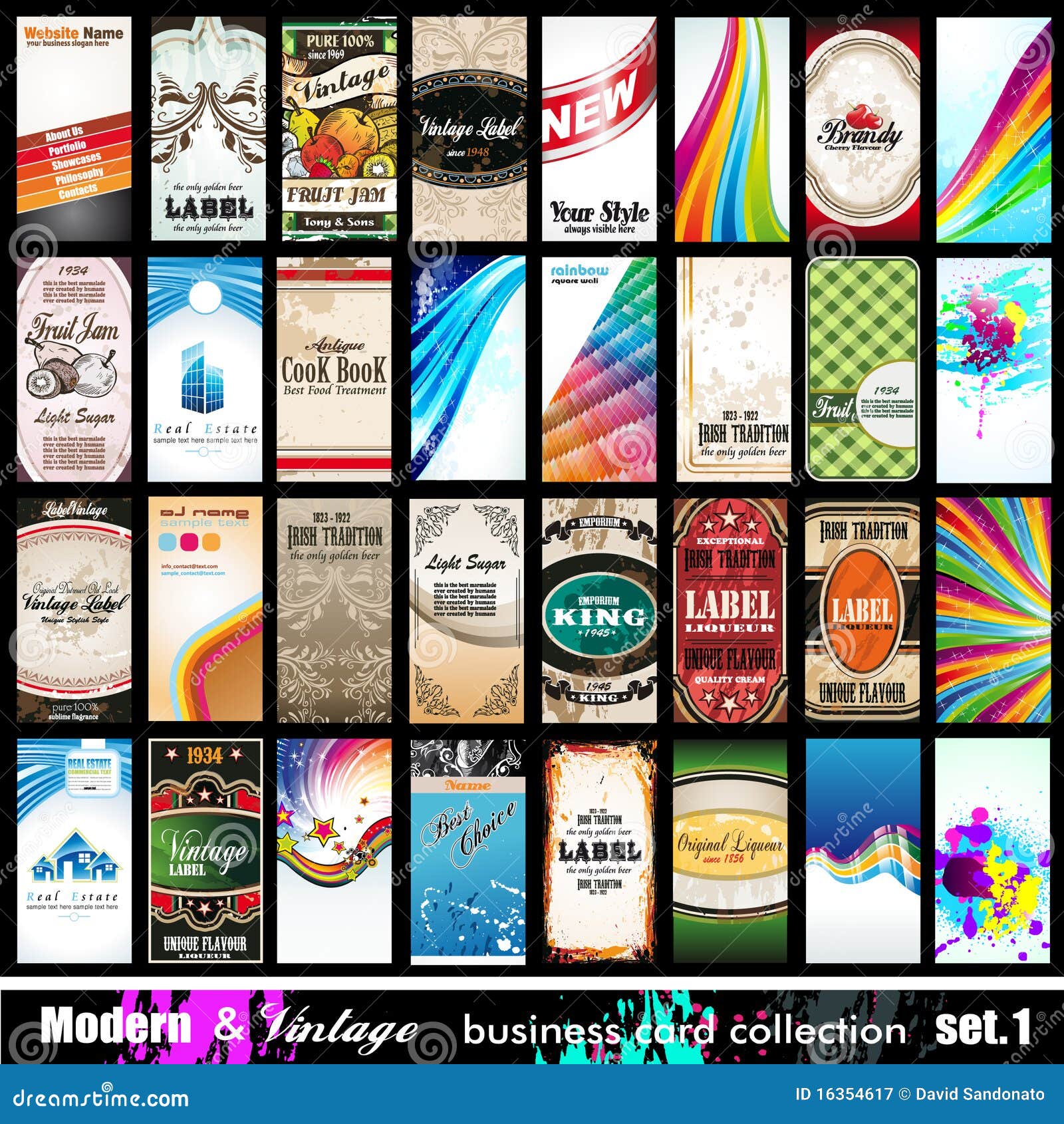Modern & Vintage Business Card Collection - Set 1 Stock Vector ...