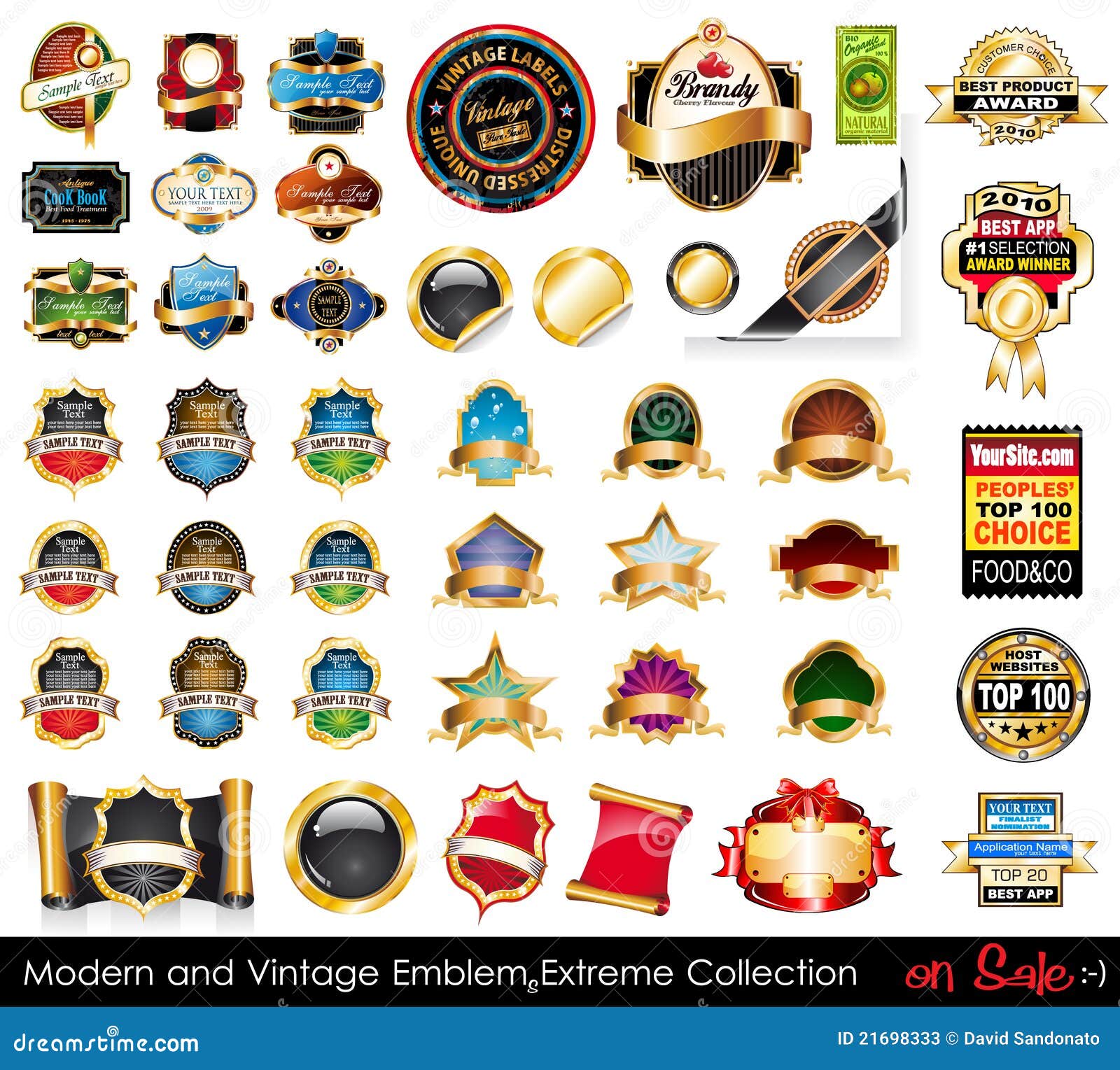 Modern and Vintage Emblems Extreme Collection. Stock Vector ...