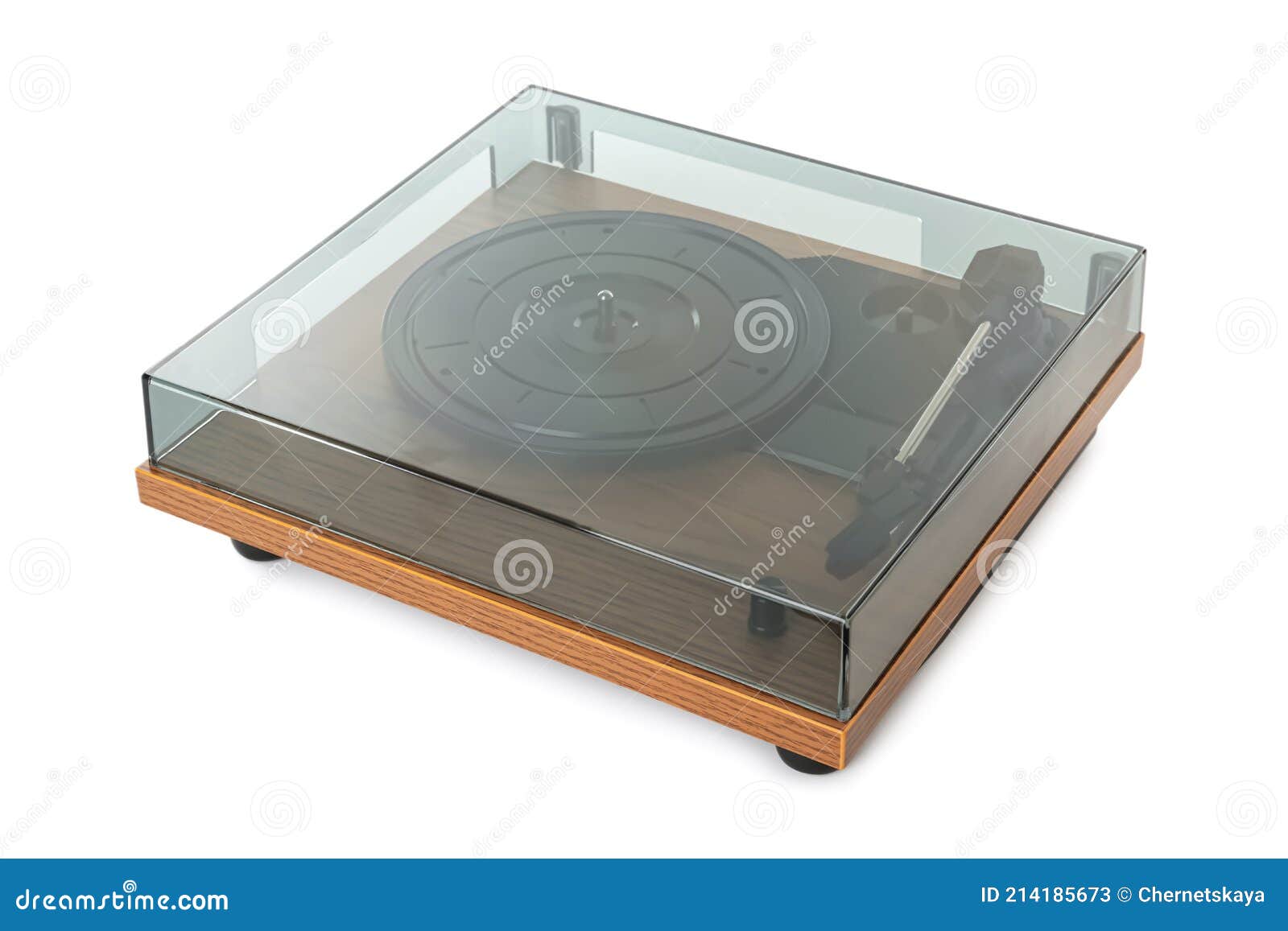 Modern Vinyl Record Turntable Isolated on White Stock Image - Image of ...